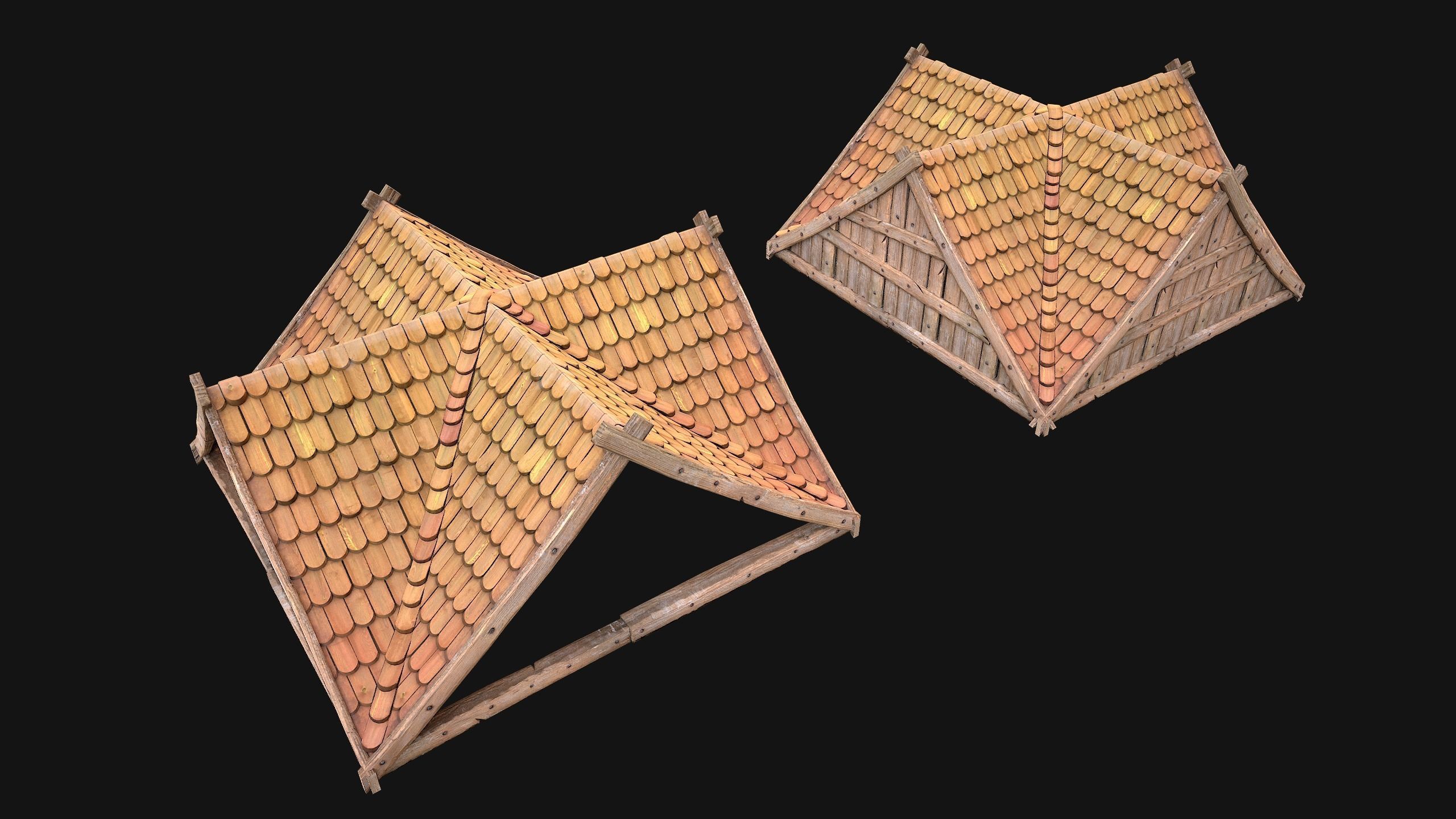 3D model Medieval Corner Roof VR / AR / low-poly | CGTrader