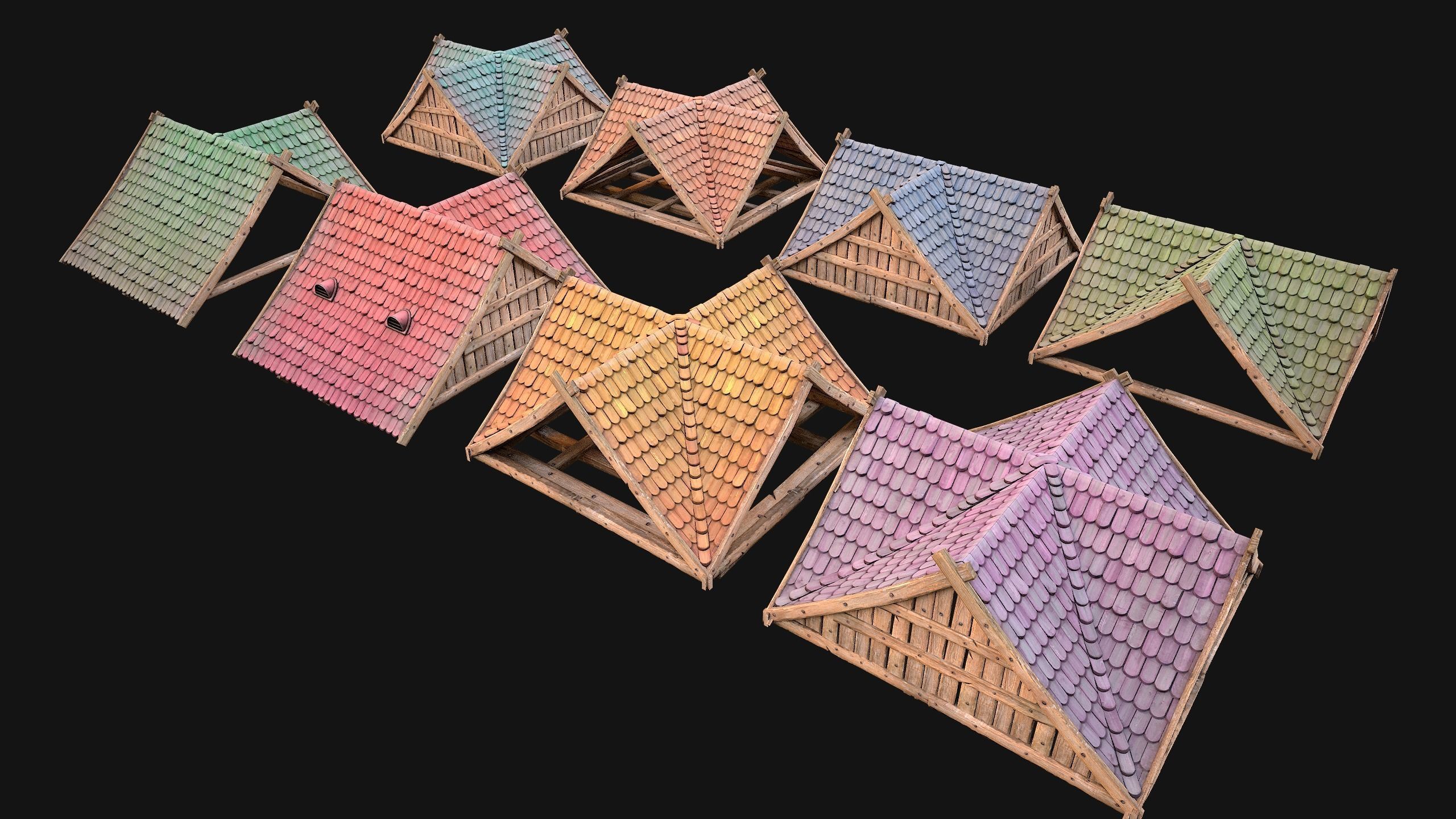 3D model Medieval Corner Roof VR / AR / low-poly | CGTrader