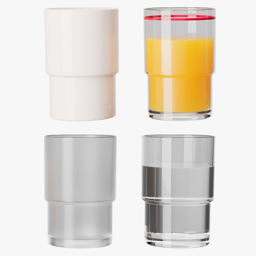 Stack Glass Cup Set 3D model | CGTrader