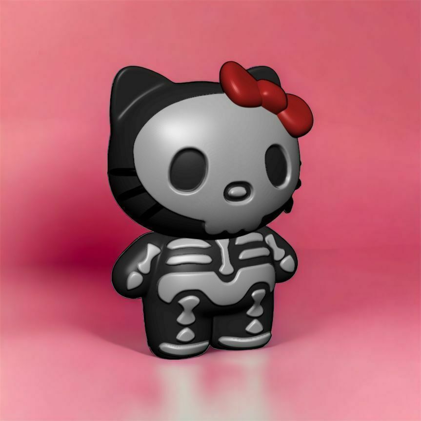 Hello Kitty Skeleton 3D model 3D printable | CGTrader