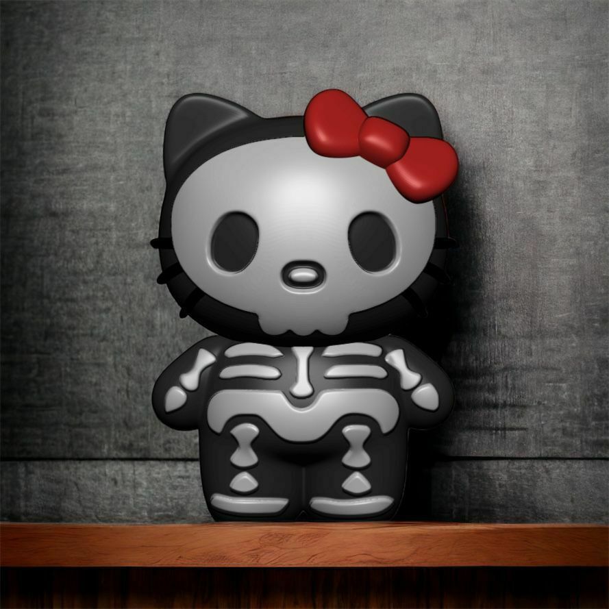 Hello Kitty Skeleton 3D model 3D printable | CGTrader