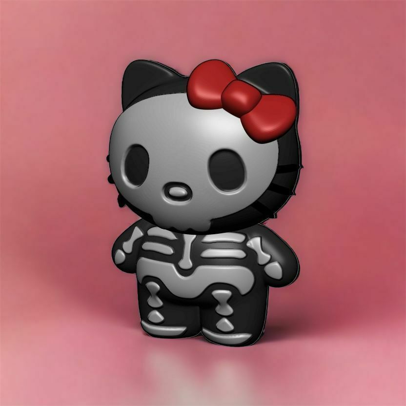Hello Kitty Skeleton 3D model 3D printable | CGTrader