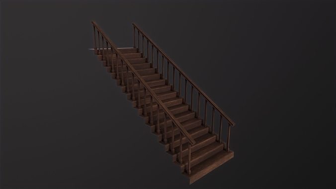 3D model Wooden Stairs 3D Model VR / AR / low-poly | CGTrader