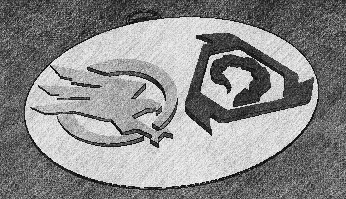 GDI and NOD logos from Command and Conquer Tiberian Sun keychain 3D ...