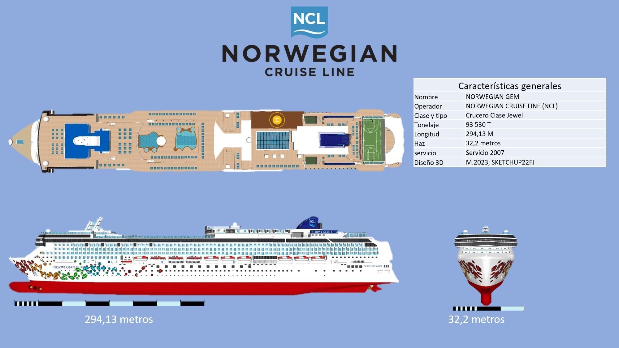 NORWEGIAN GEM 3D model rigged | CGTrader