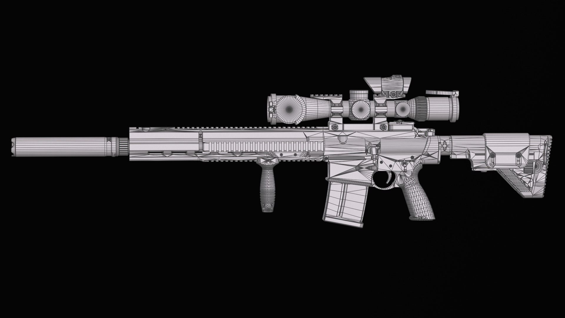 3D model Tactical Modular Sniper Rifle HK G28 VR / AR / low-poly | CGTrader