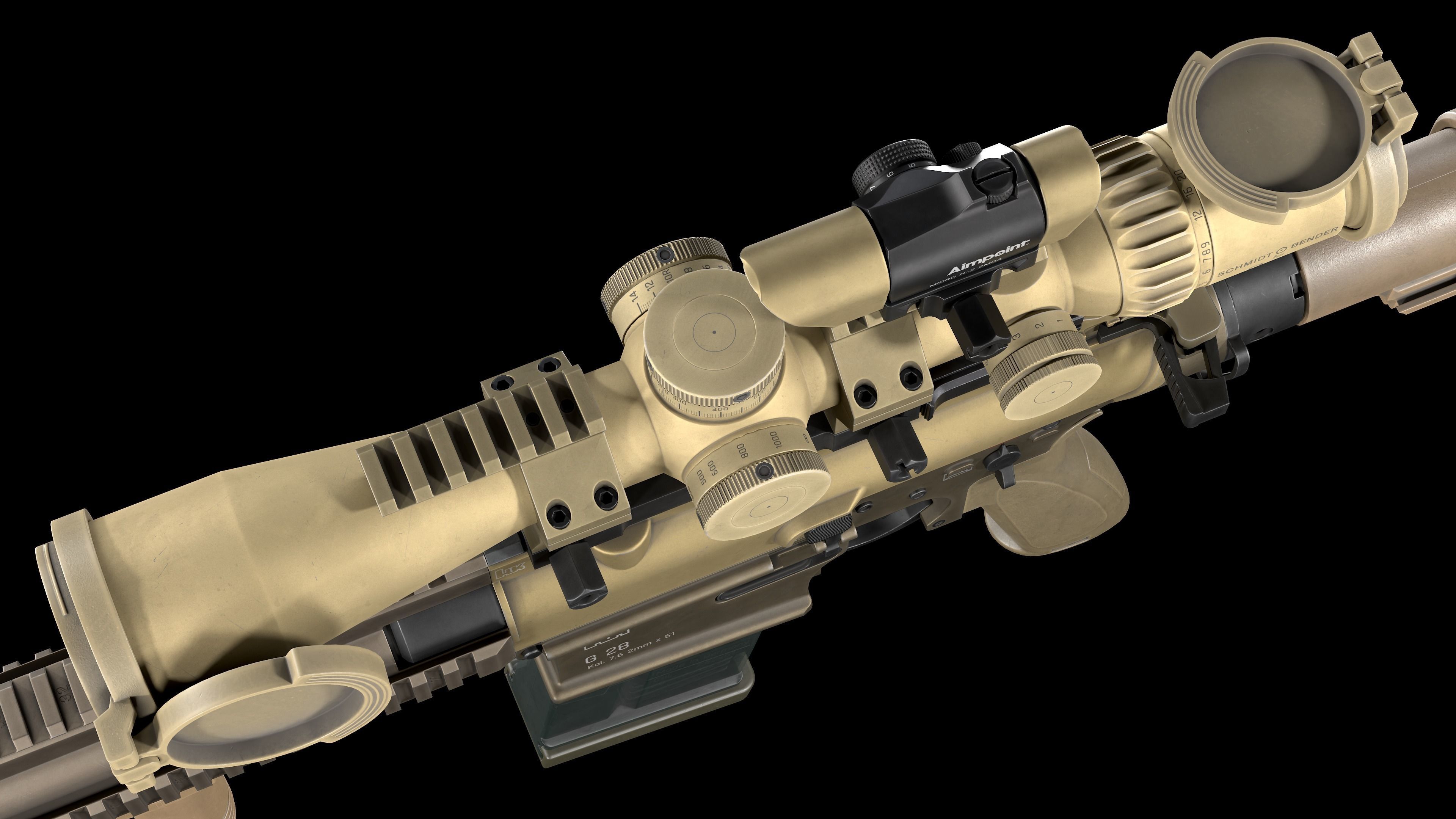 3D model Tactical Modular Sniper Rifle HK G28 VR / AR / low-poly | CGTrader