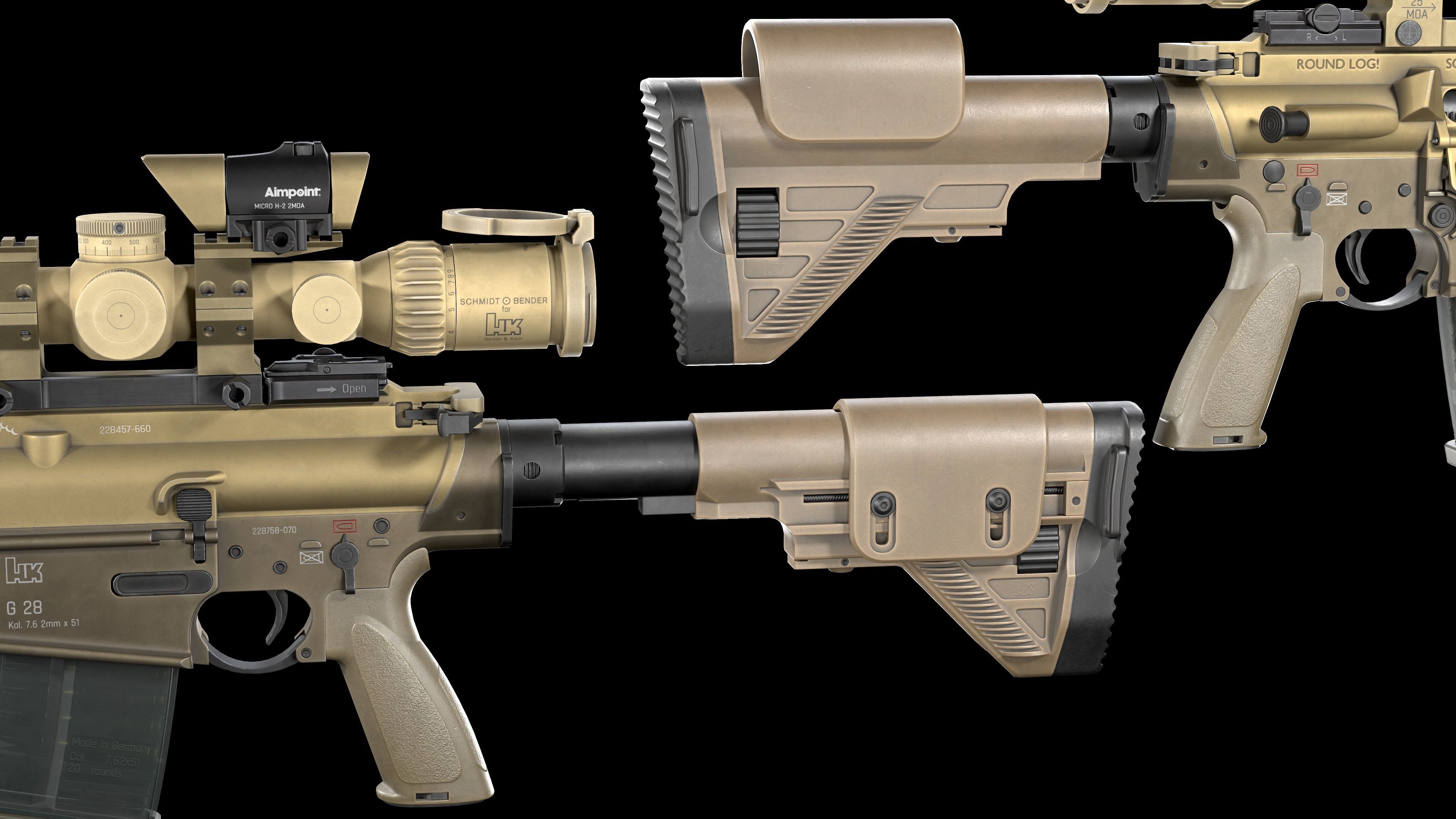 3D model Tactical Modular Sniper Rifle HK G28 VR / AR / low-poly | CGTrader