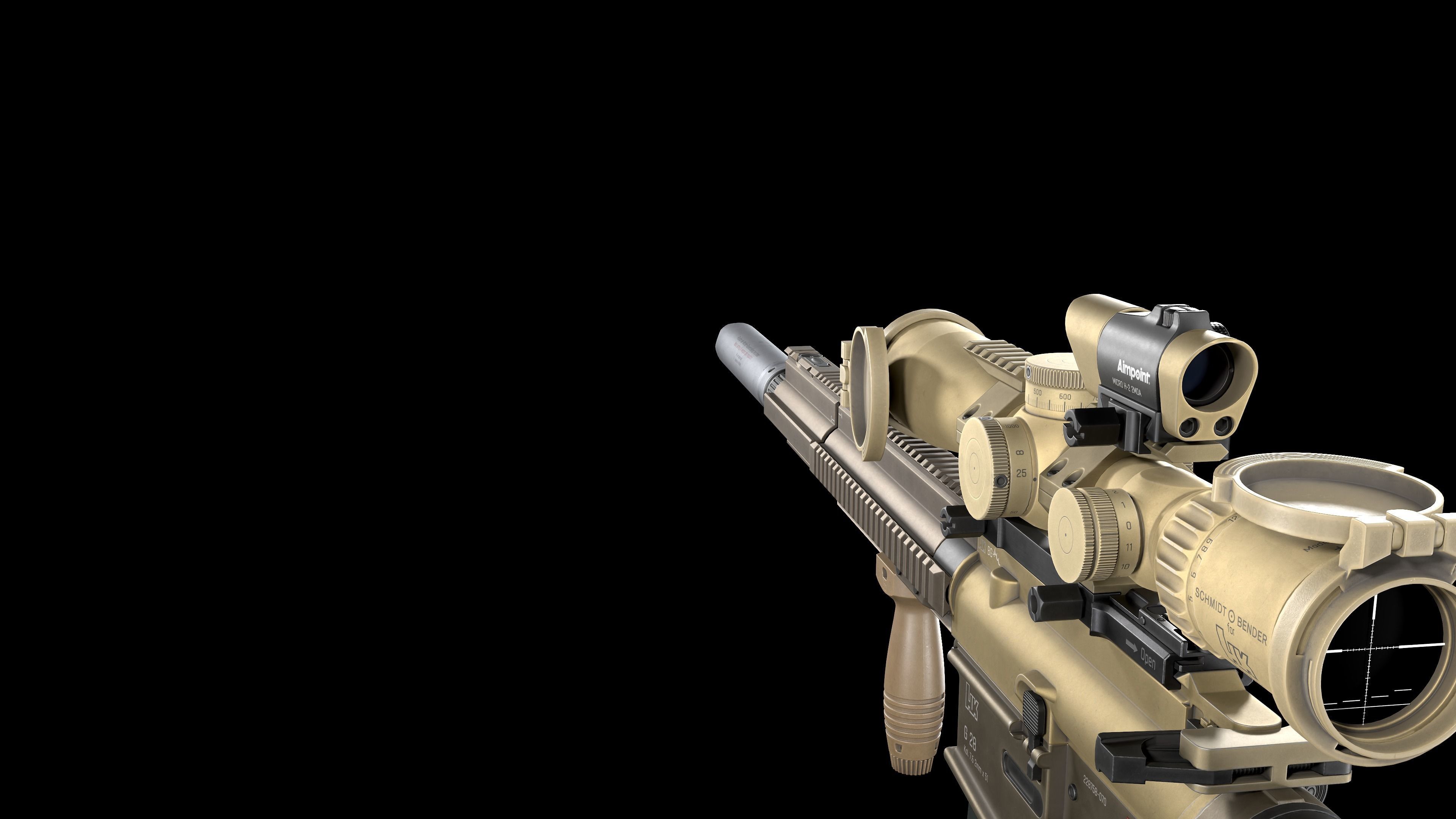 3D model Tactical Modular Sniper Rifle HK G28 VR / AR / low-poly | CGTrader