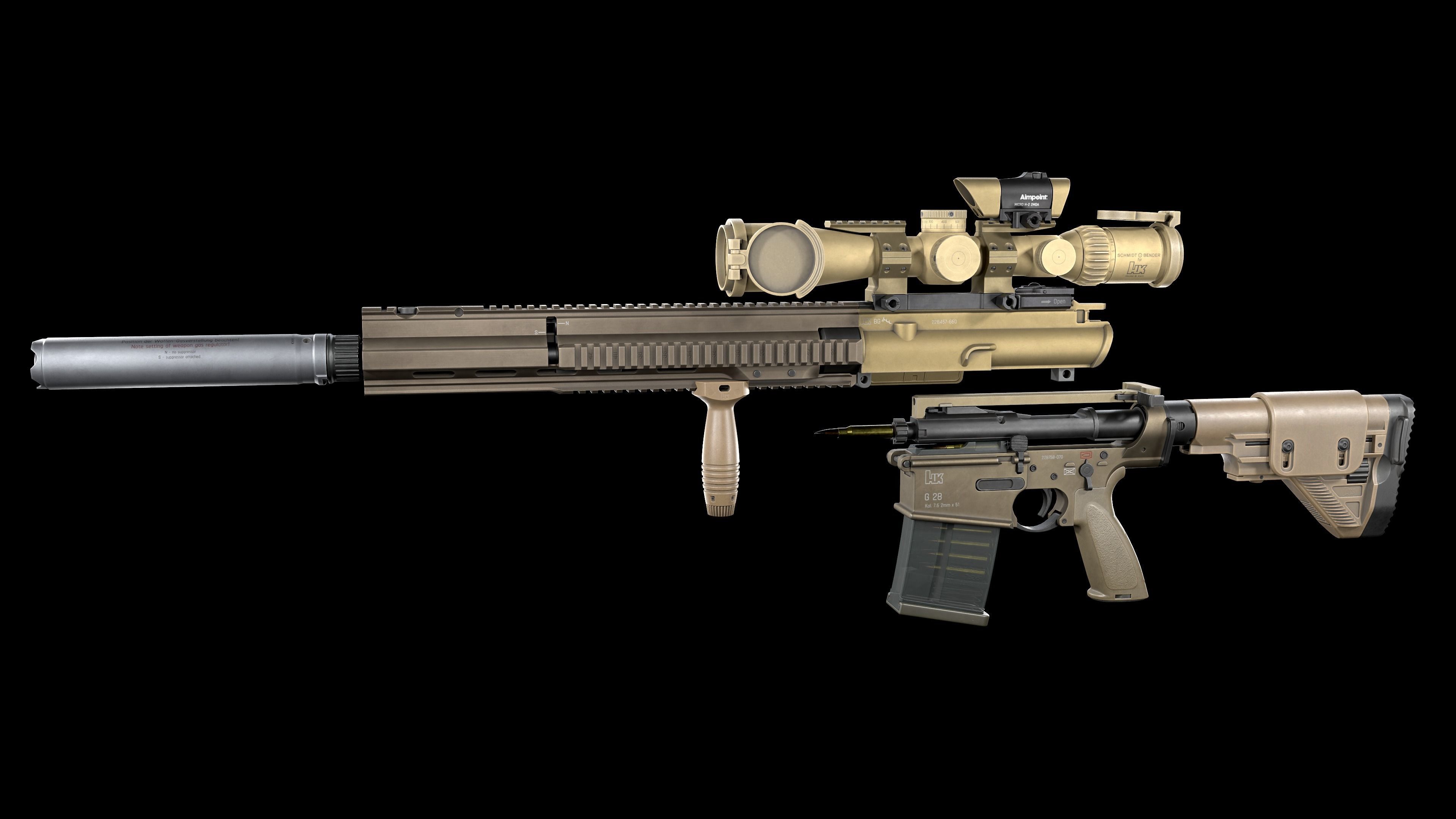 3D model Tactical Modular Sniper Rifle HK G28 VR / AR / low-poly | CGTrader