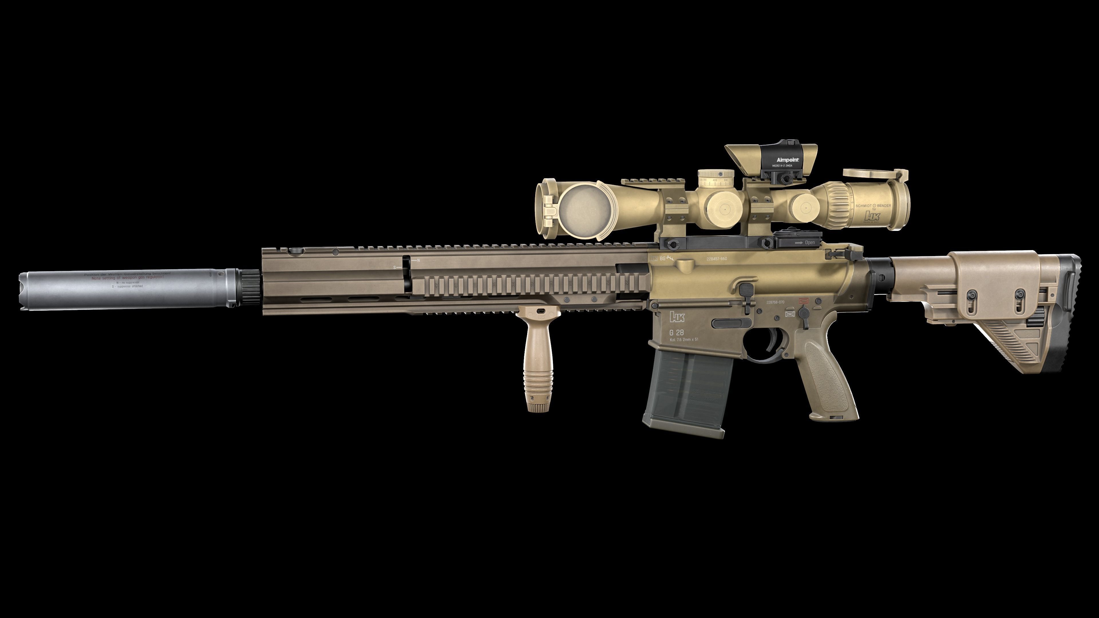 3D model Tactical Modular Sniper Rifle HK G28 VR / AR / low-poly | CGTrader