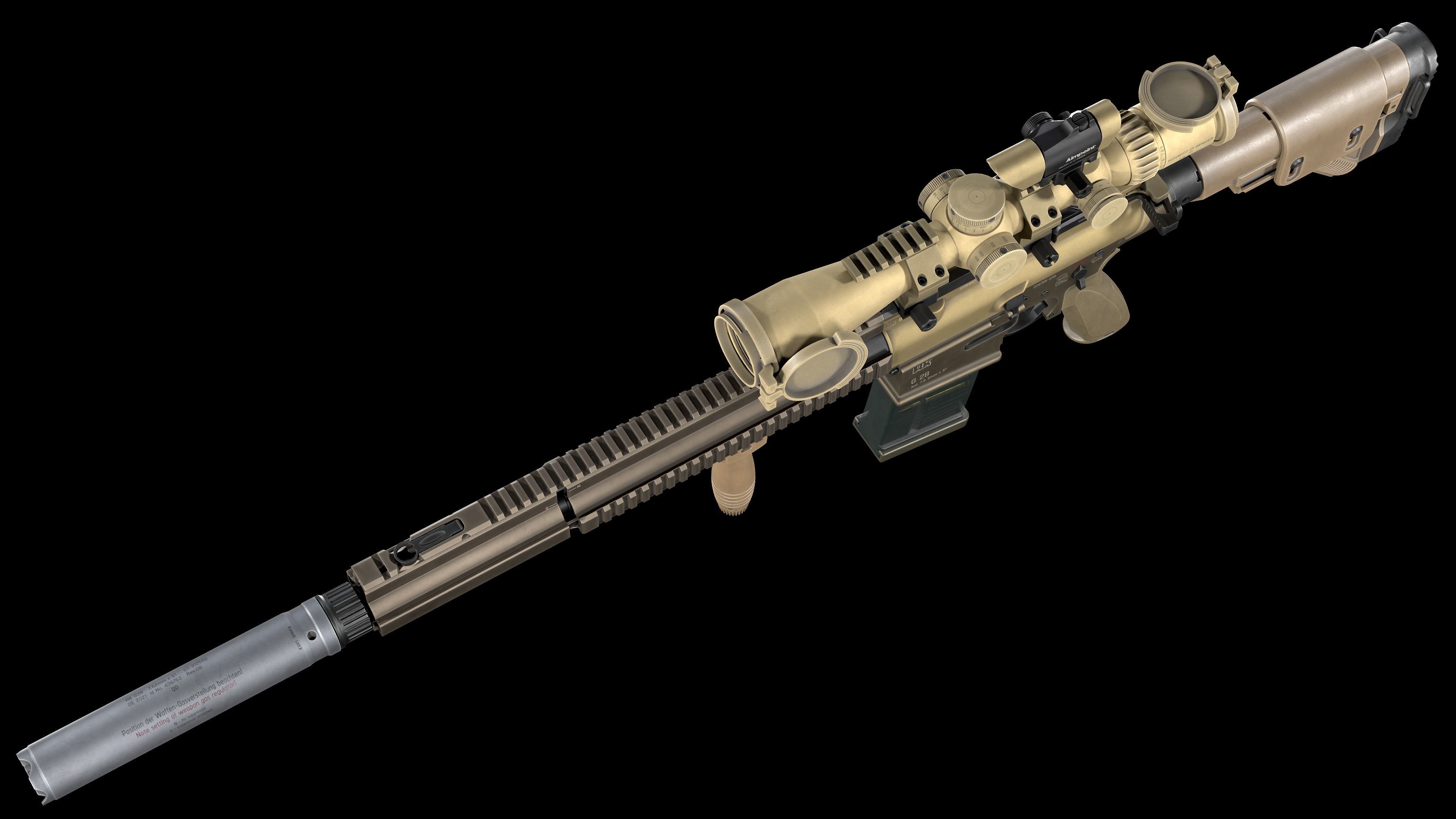 3D model Tactical Modular Sniper Rifle HK G28 VR / AR / low-poly | CGTrader