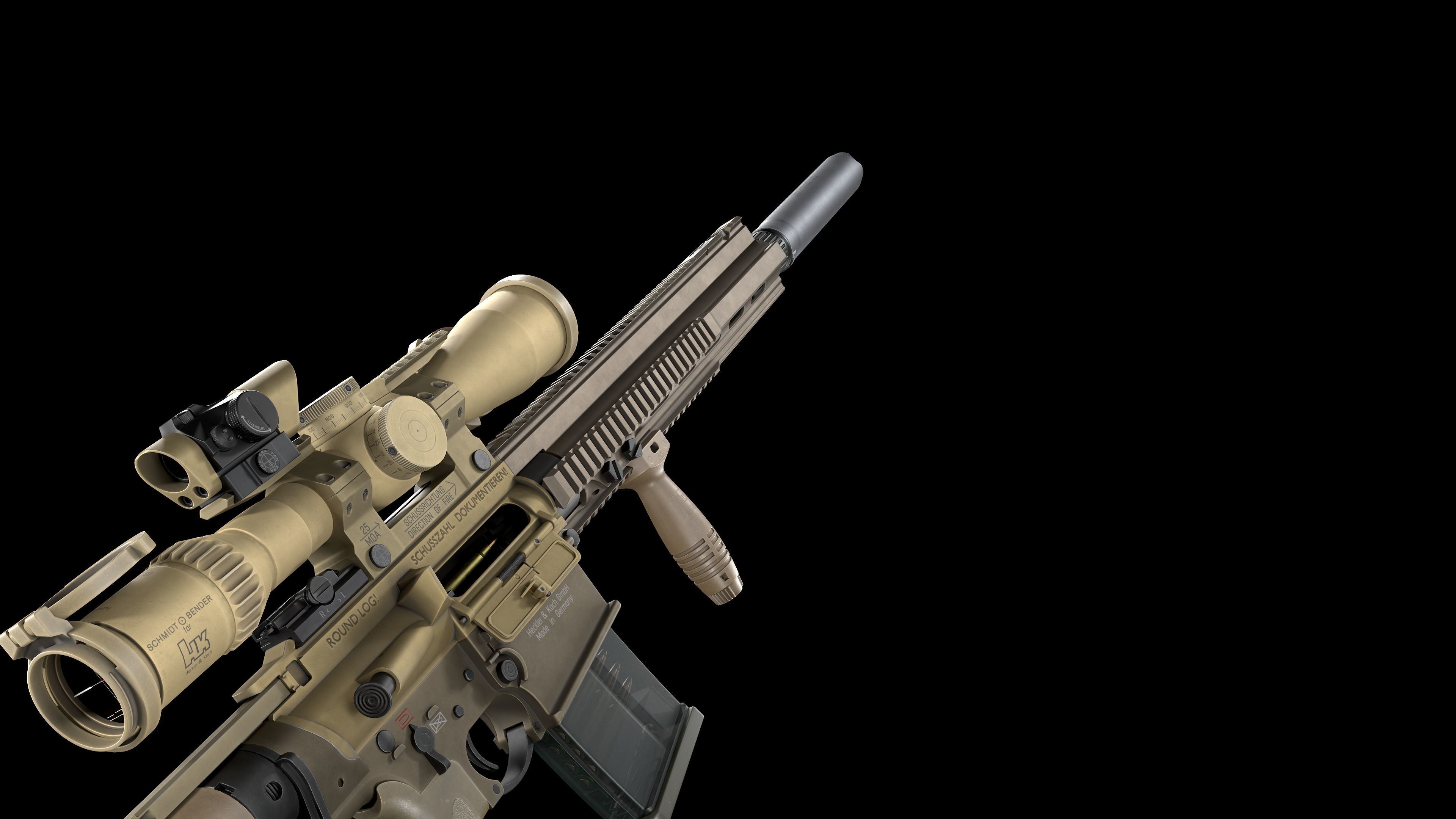 3D model Tactical Modular Sniper Rifle HK G28 VR / AR / low-poly | CGTrader