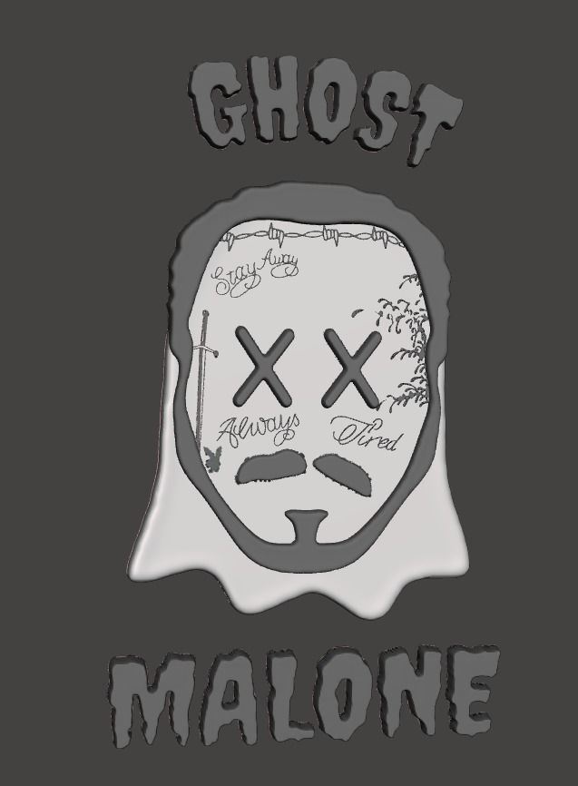 Ghost Malone 3D model 3D printable | CGTrader