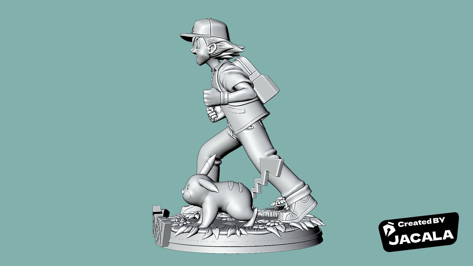 Ash Ketchum Pikachu for 3D Printing 3D model 3D printable | CGTrader