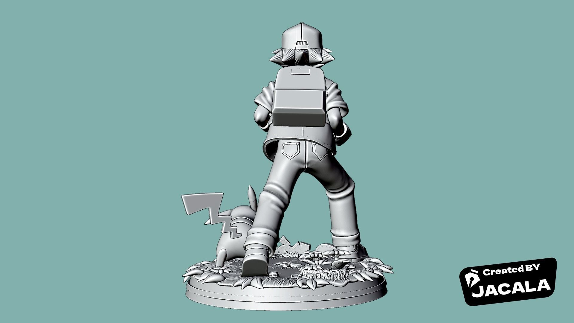 Ash Ketchum Pikachu for 3D Printing 3D model 3D printable | CGTrader