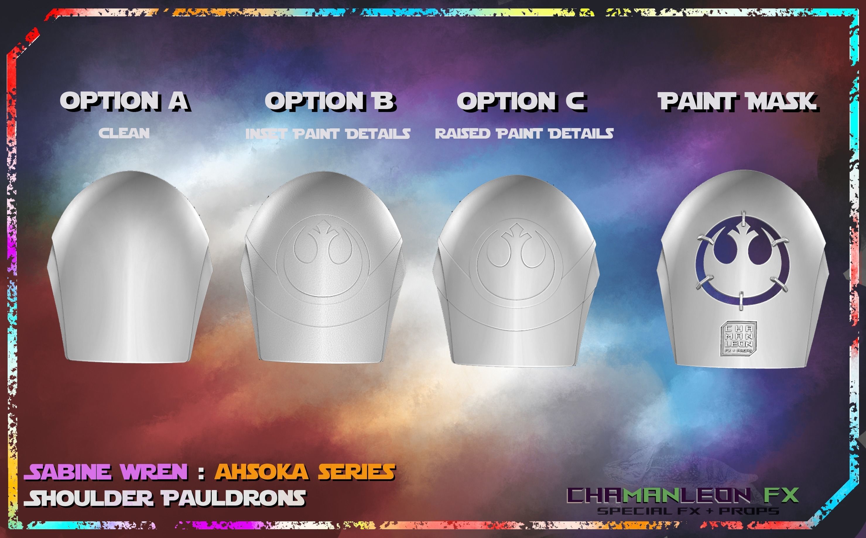 Sabine Wren Live Action Ahsoka Series Shoulder Armor Cosplay 3D model ...