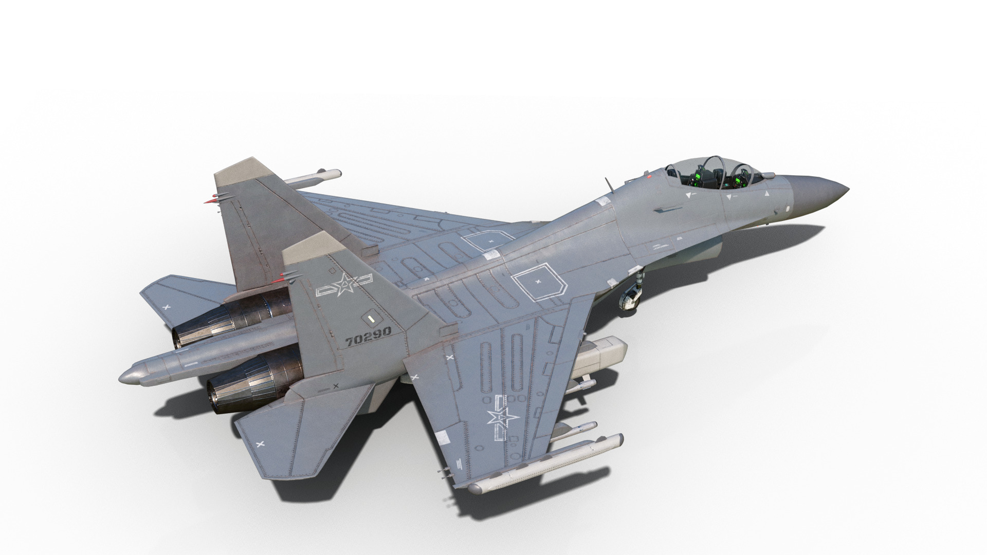 3D model PBR Shenyang J-16D electronic Fighter China PLAAF VR / AR ...