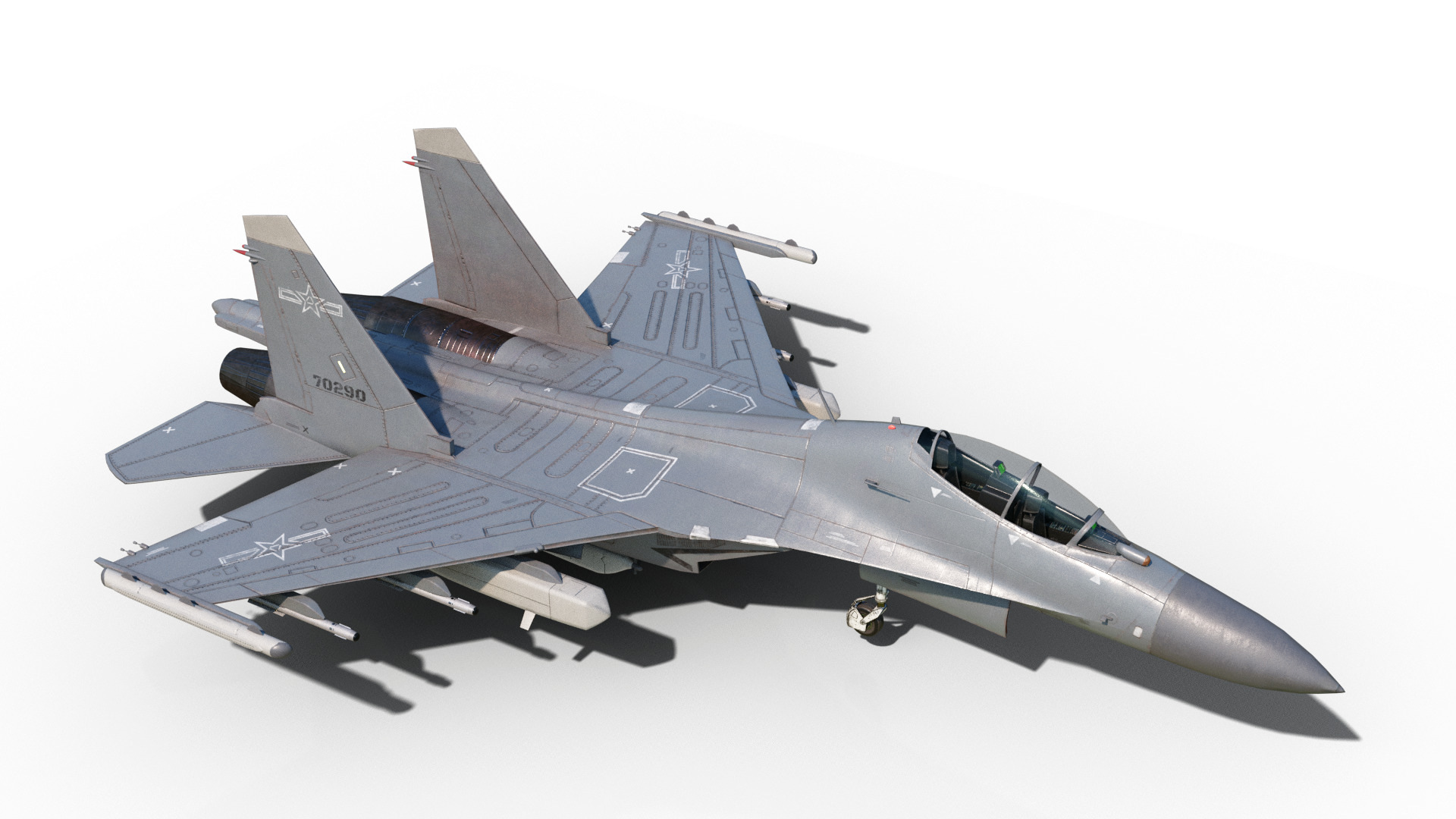 3D model PBR Shenyang J-16D electronic Fighter China PLAAF VR / AR ...