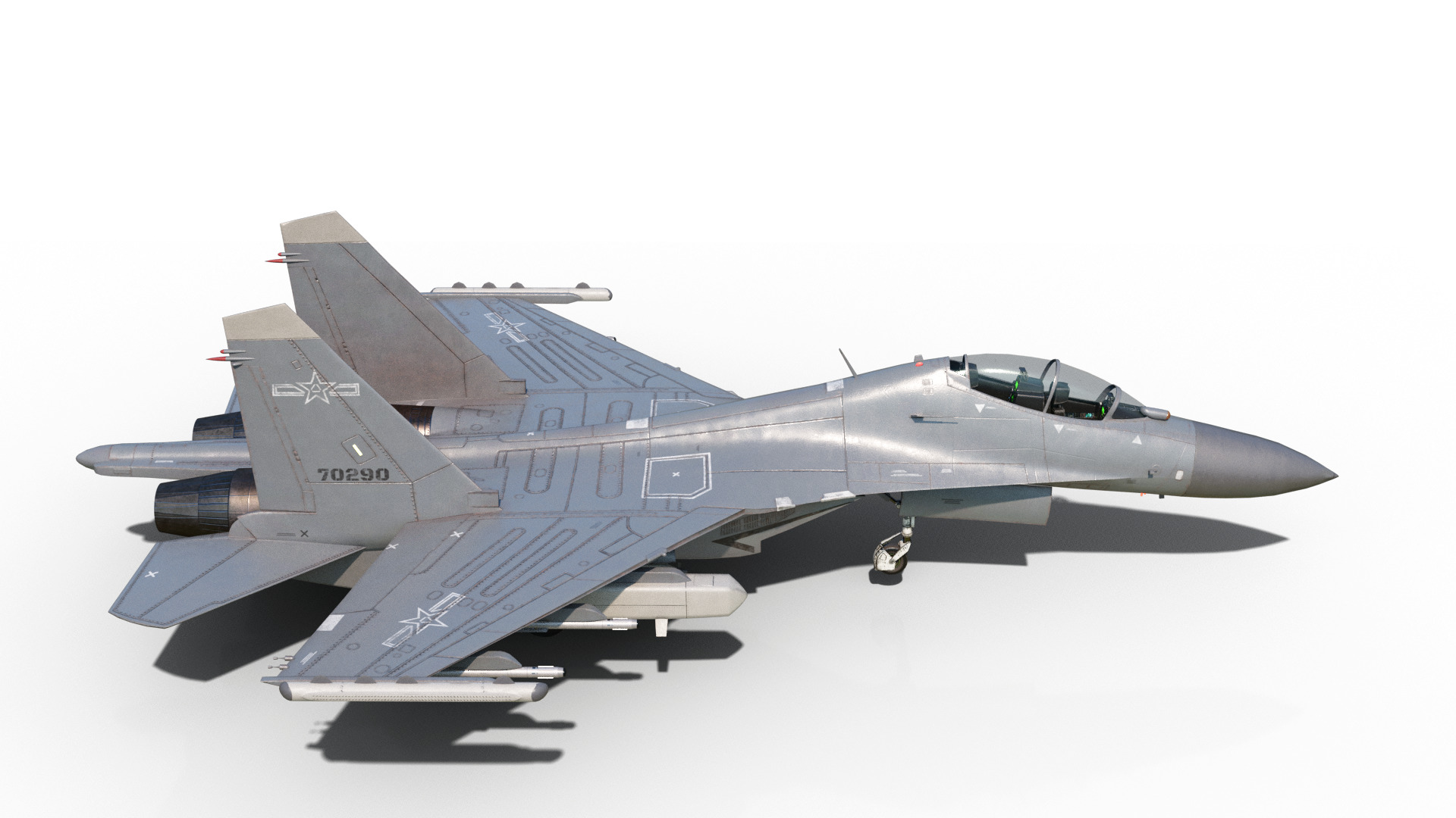 3D model PBR Shenyang J-16D electronic Fighter China PLAAF VR / AR ...