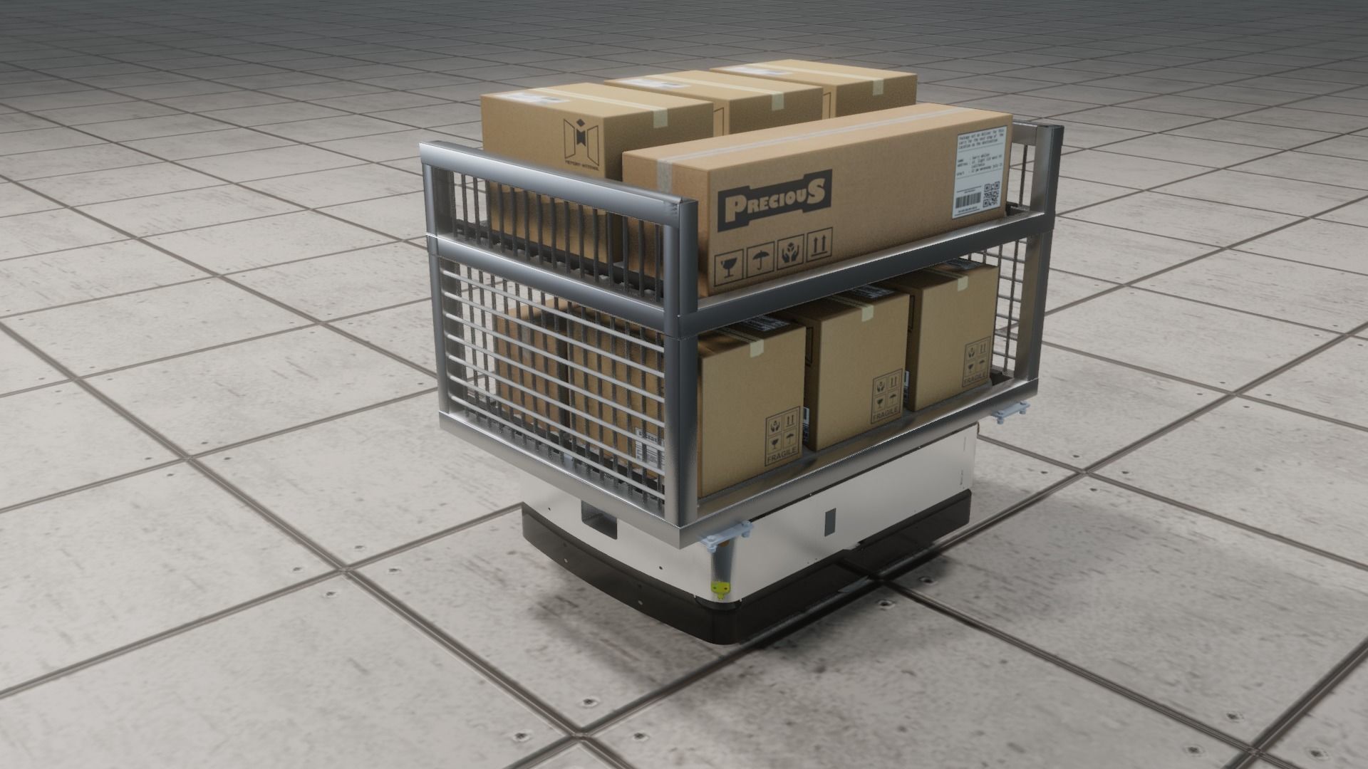 Industrial 3D AGV Trolley free VR / AR / low-poly 3D model | CGTrader