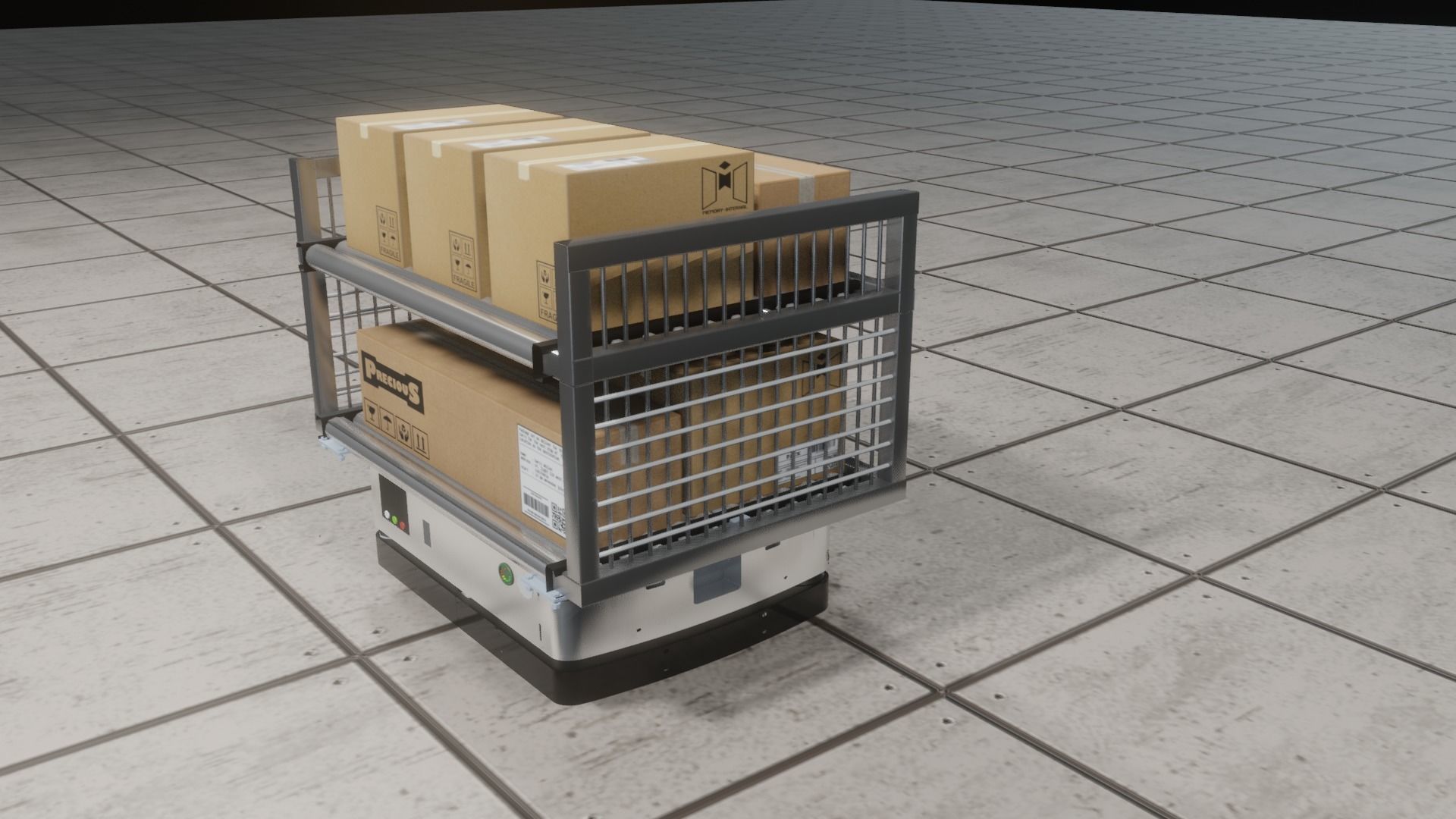 Industrial 3D AGV Trolley free VR / AR / low-poly 3D model | CGTrader