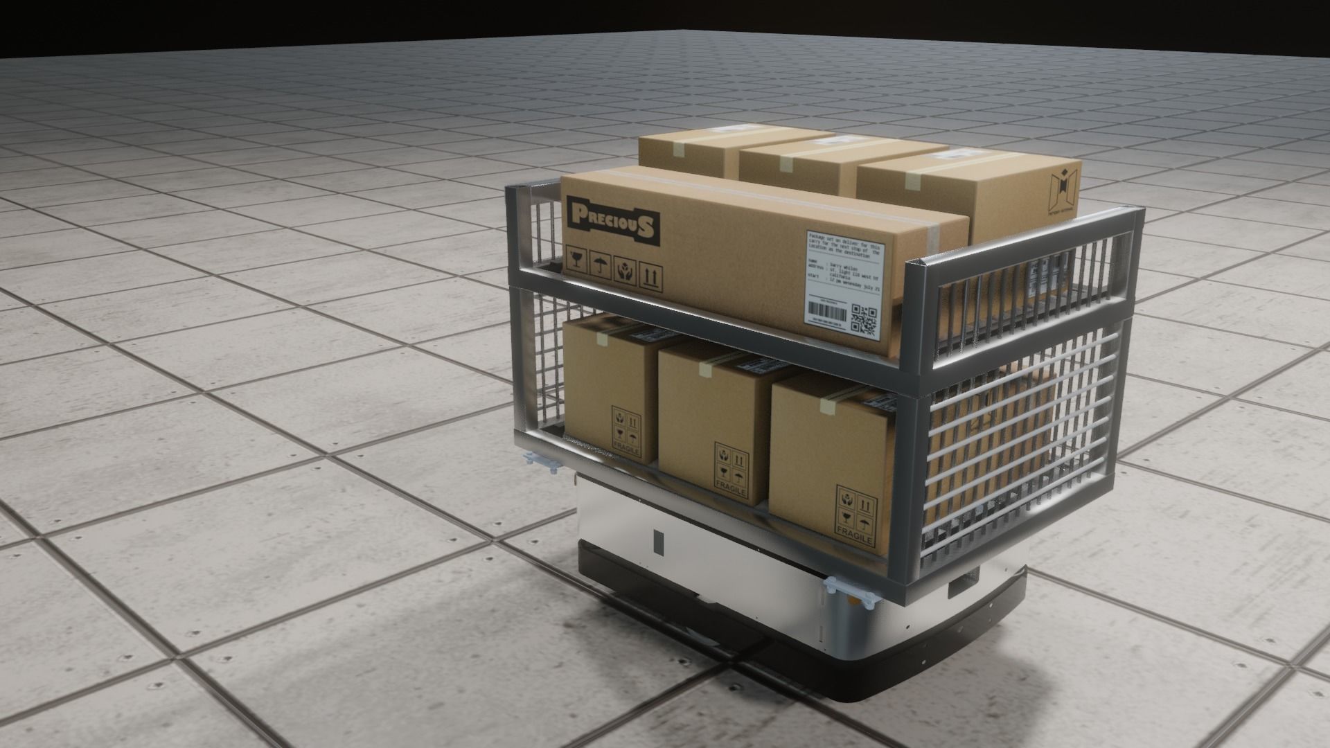Industrial 3D AGV Trolley free VR / AR / low-poly 3D model | CGTrader