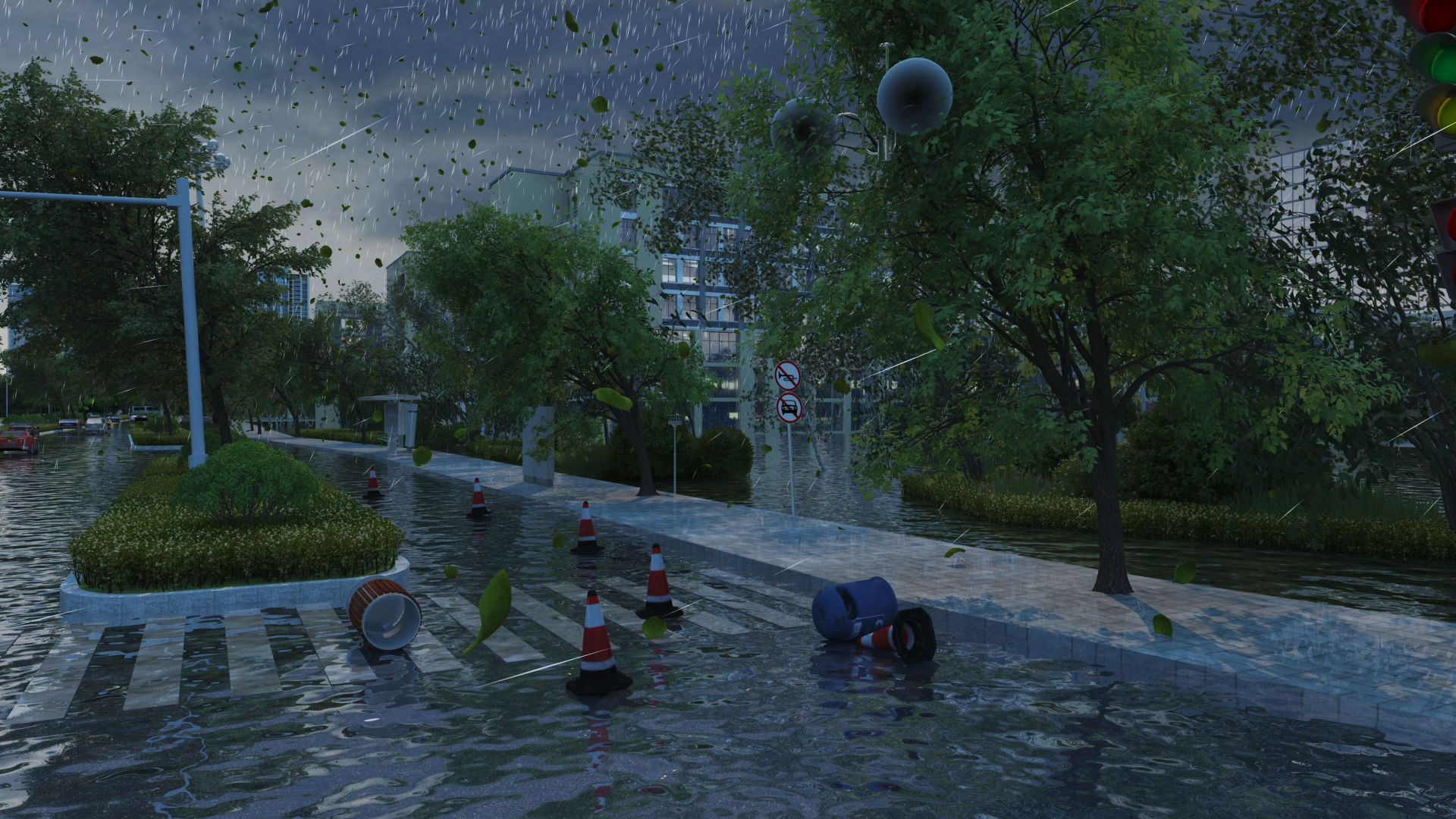Typhoon rainstorm natural disaster 3D model animated | CGTrader