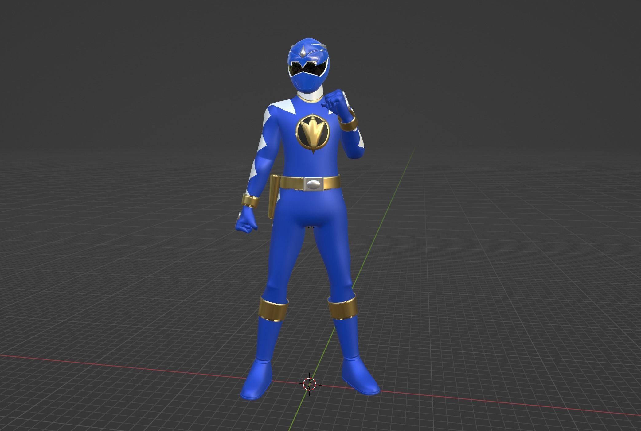 Blue Dino Ranger - Dino Thunder 3D model rigged | CGTrader