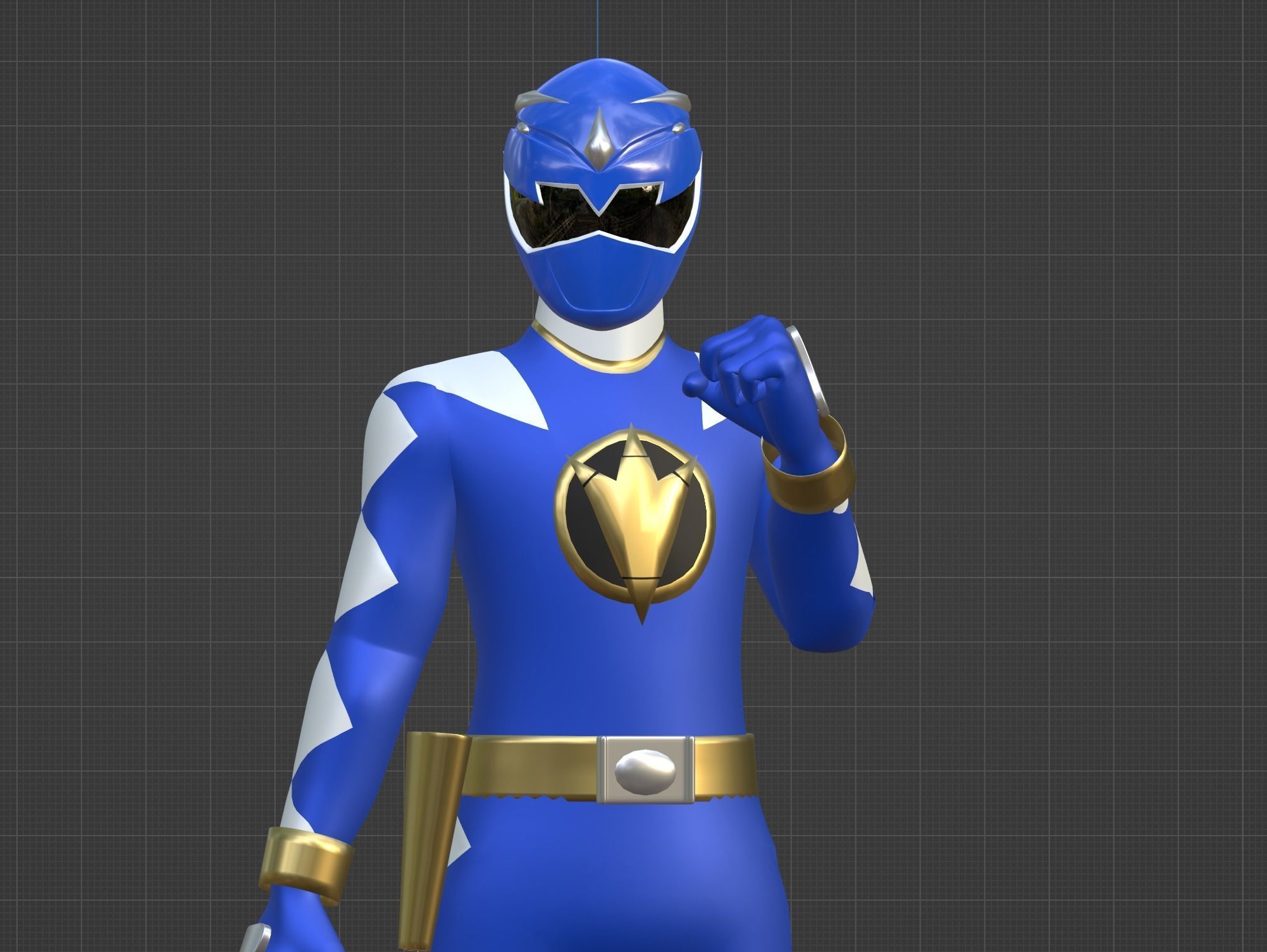 Blue Dino Ranger - Dino Thunder 3D model rigged | CGTrader