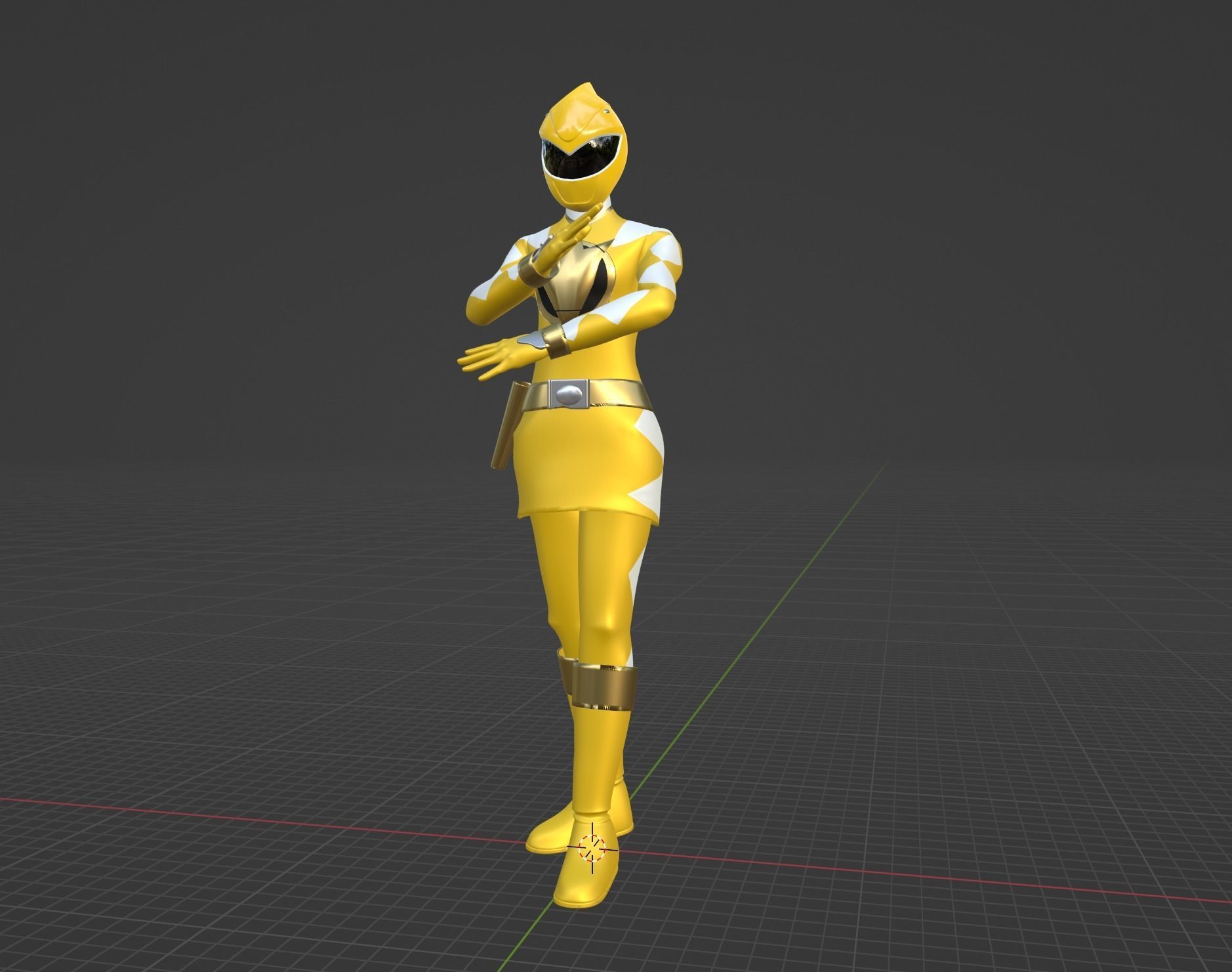 Yellow Dino Ranger - Dino Thunder 3D model rigged | CGTrader