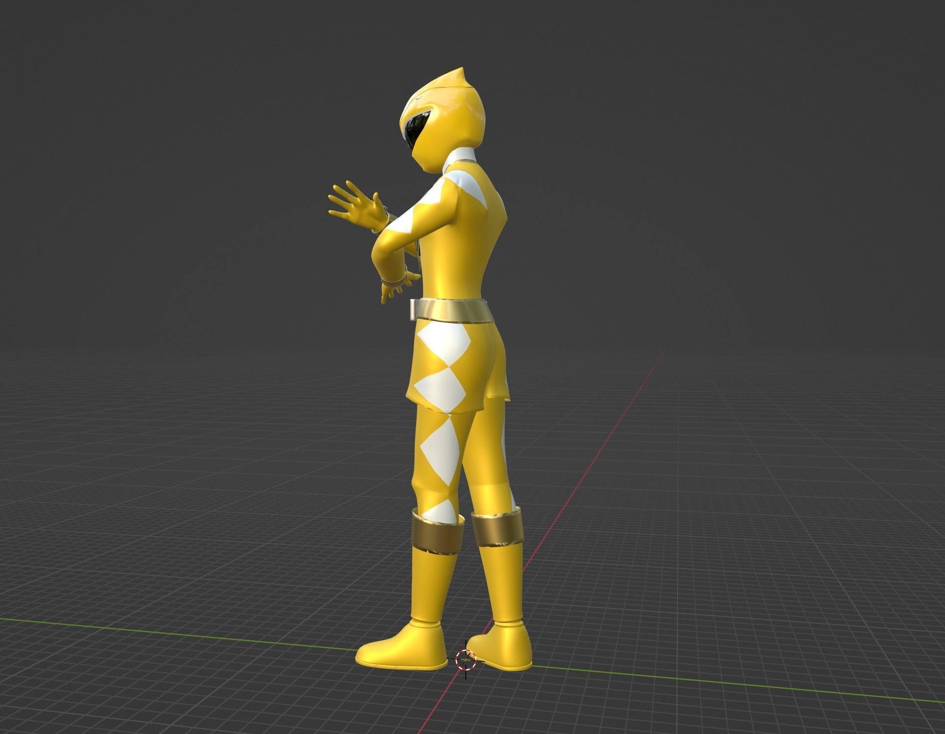 Yellow Dino Ranger - Dino Thunder 3D model rigged | CGTrader