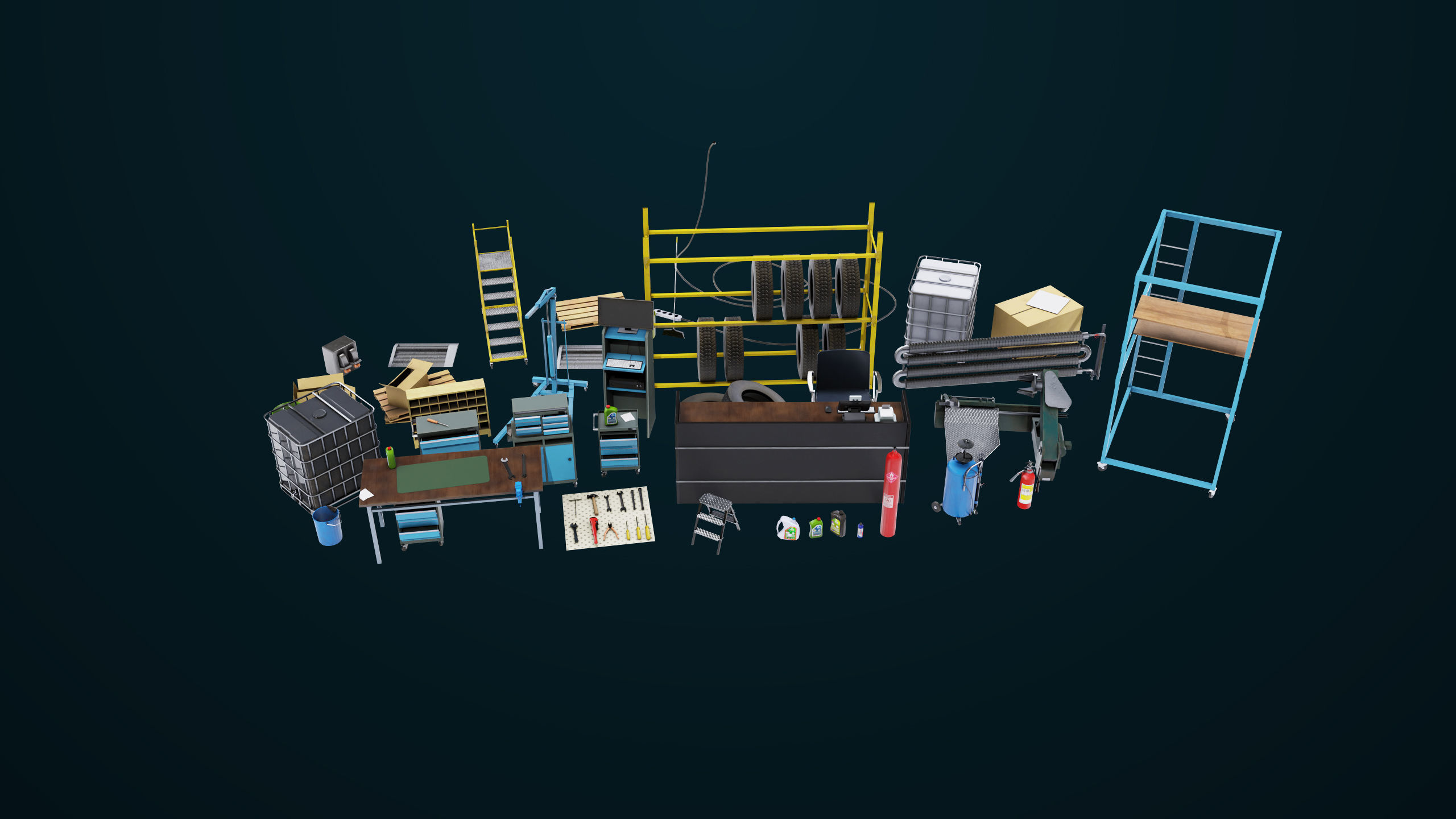 3D model Workshop Tools Pack All PBR Unity UE Textures model VR / AR ...