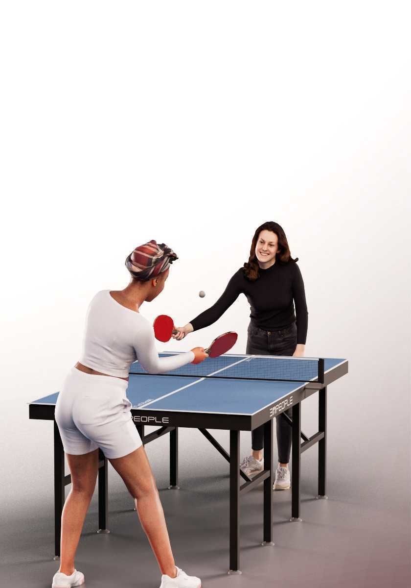 3D model Lizzy Rae 14580 - Two Young Women Playing Table Tennis VR / AR ...