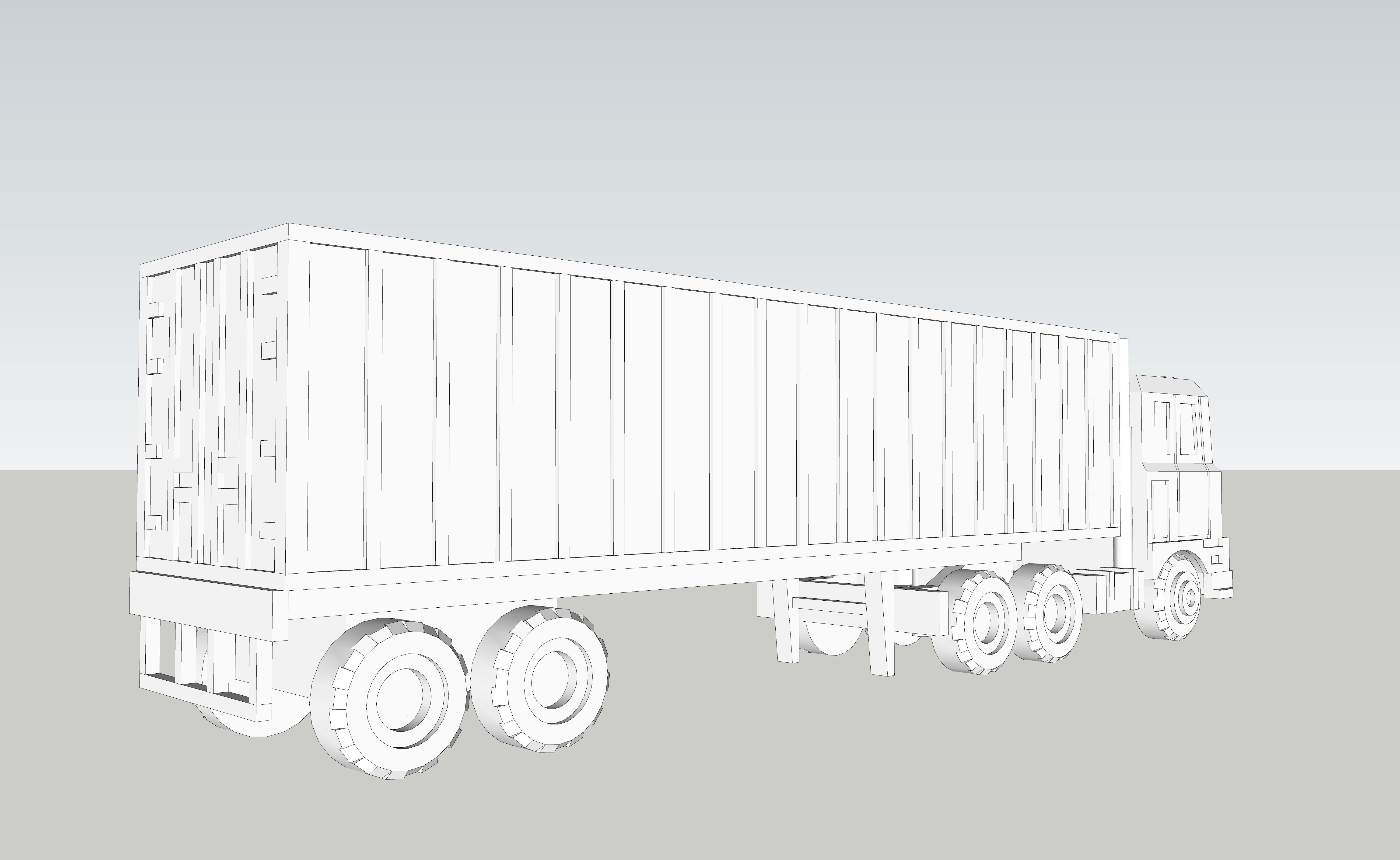 3D model Container Truck Trailer by Outland Models VR / AR / low-poly ...