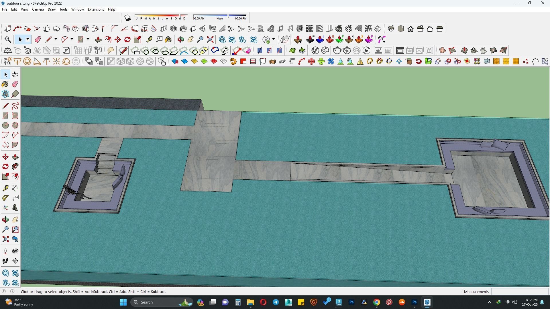 Outdoor sunken sitting area in pool 3D model | CGTrader