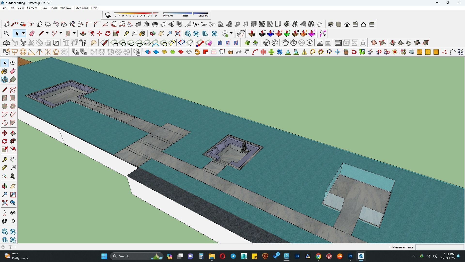 Outdoor sunken sitting area in pool 3D model | CGTrader
