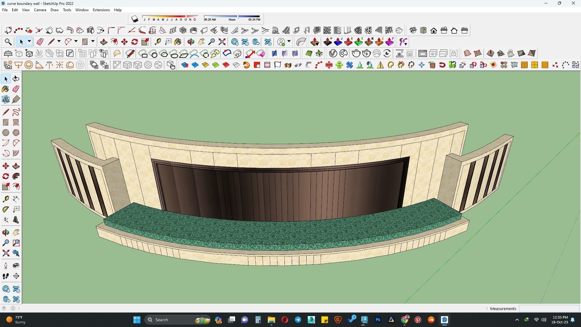 Curve boundary wall 3d model 3D model | CGTrader
