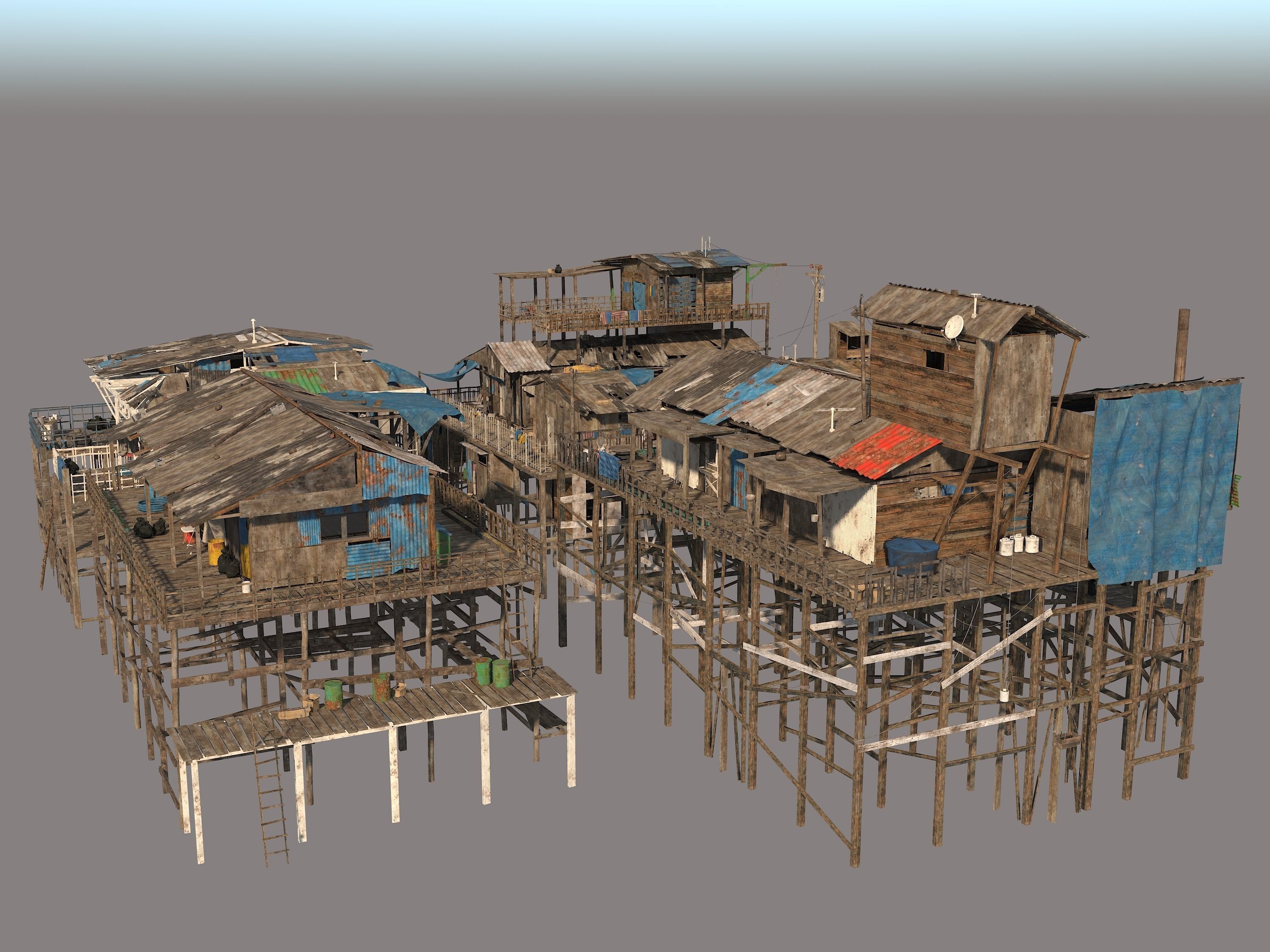 Shanty town 3D model | CGTrader