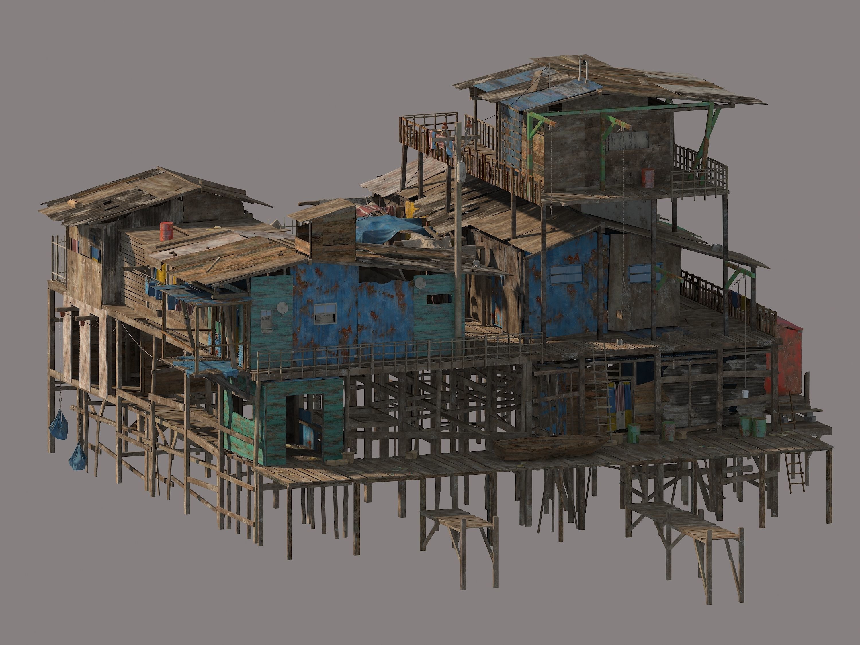 Shanty town 3D model | CGTrader
