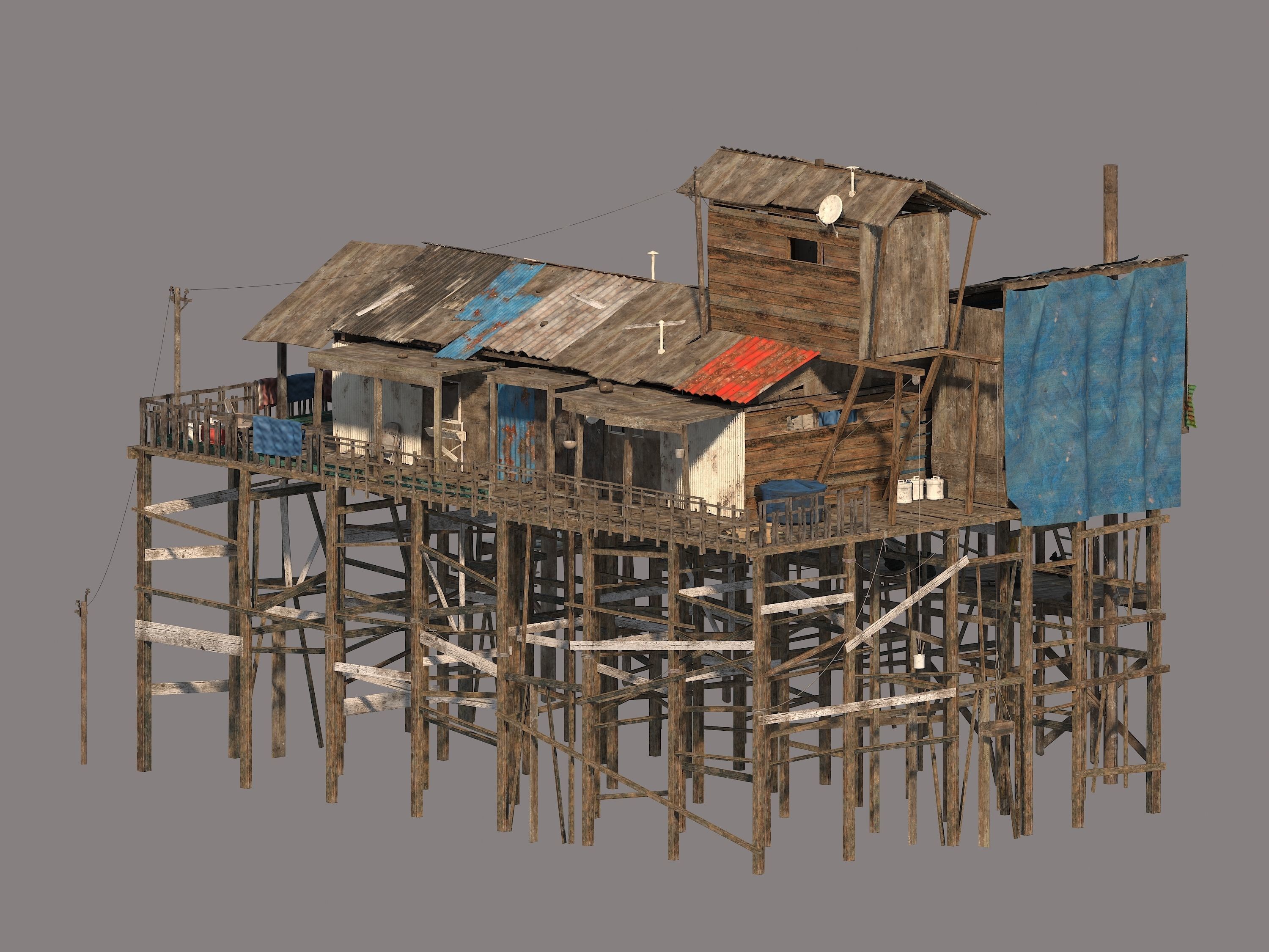 Shanty town 3D model | CGTrader