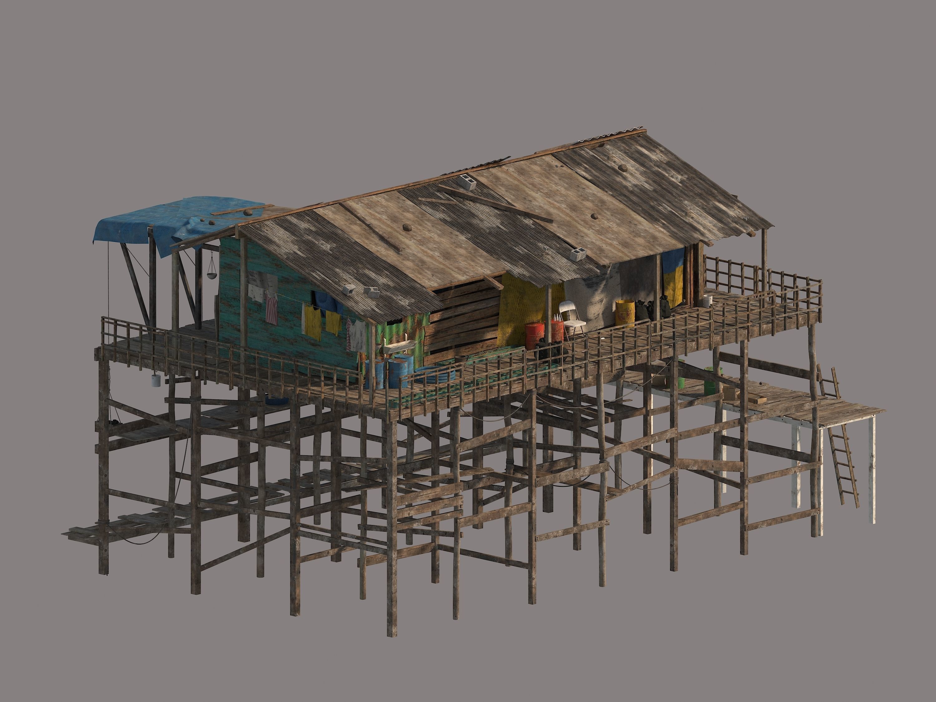 Shanty town 3D model | CGTrader