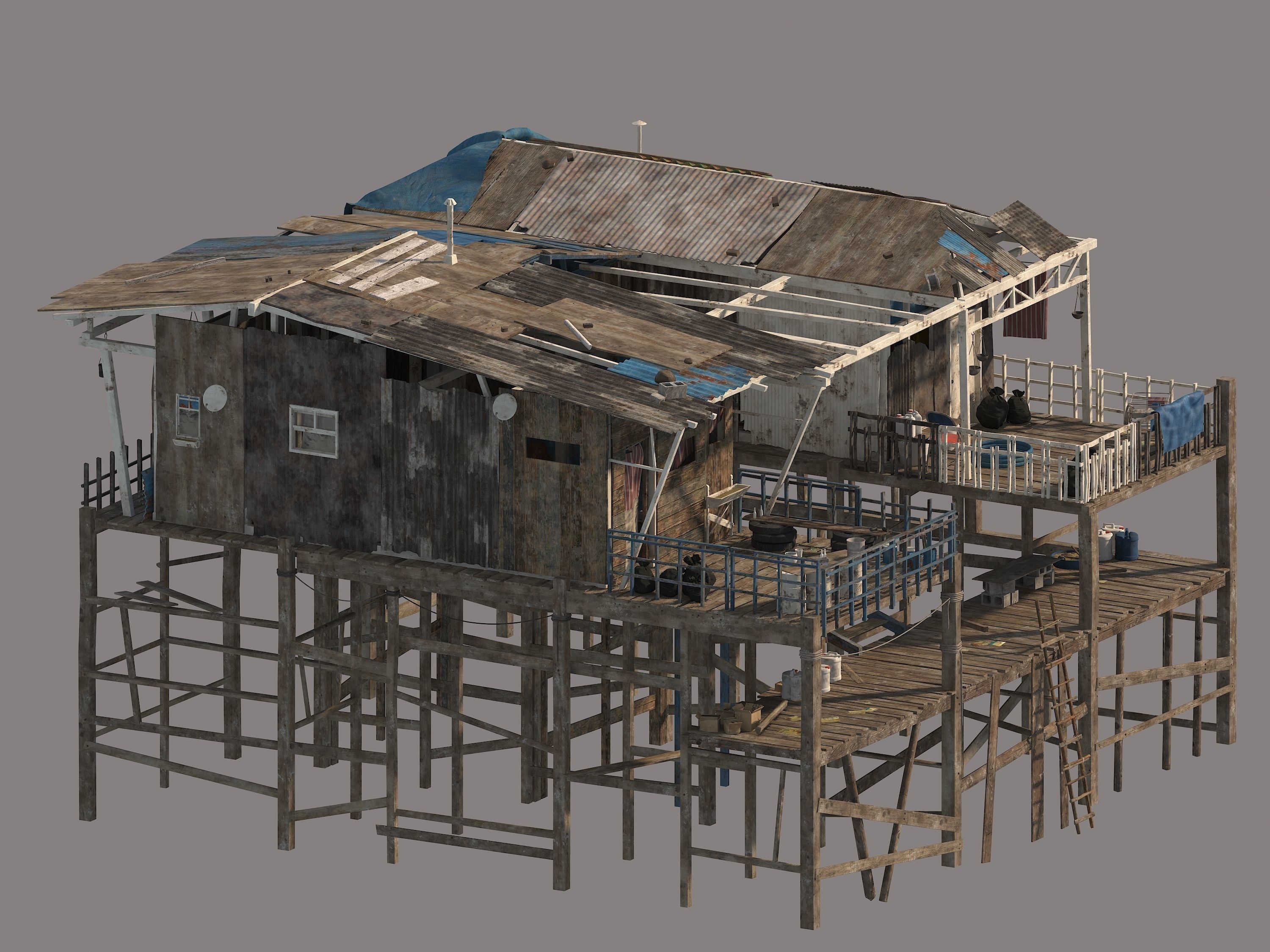 Shanty town 3D model | CGTrader