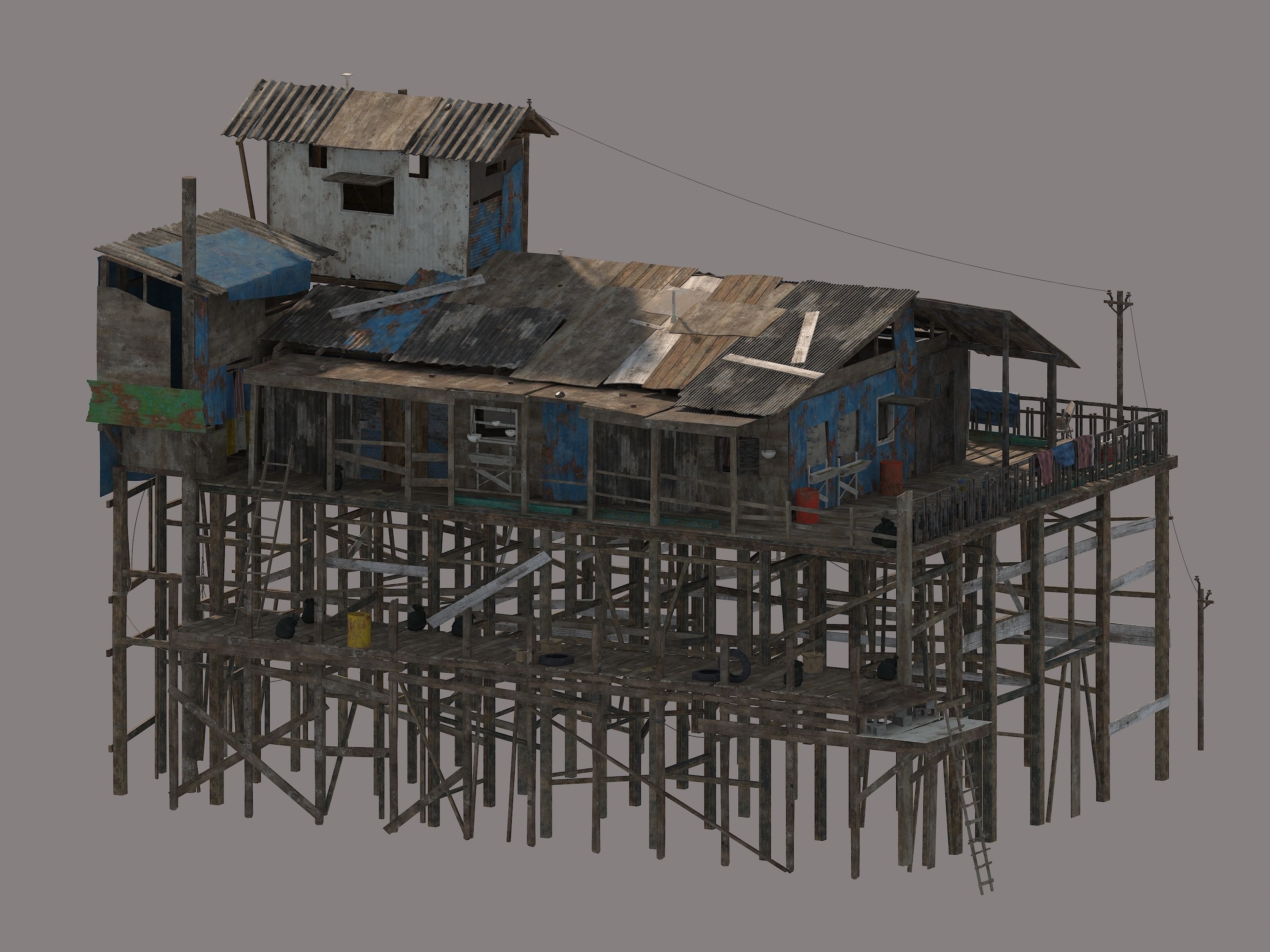 Shanty town 3D model | CGTrader
