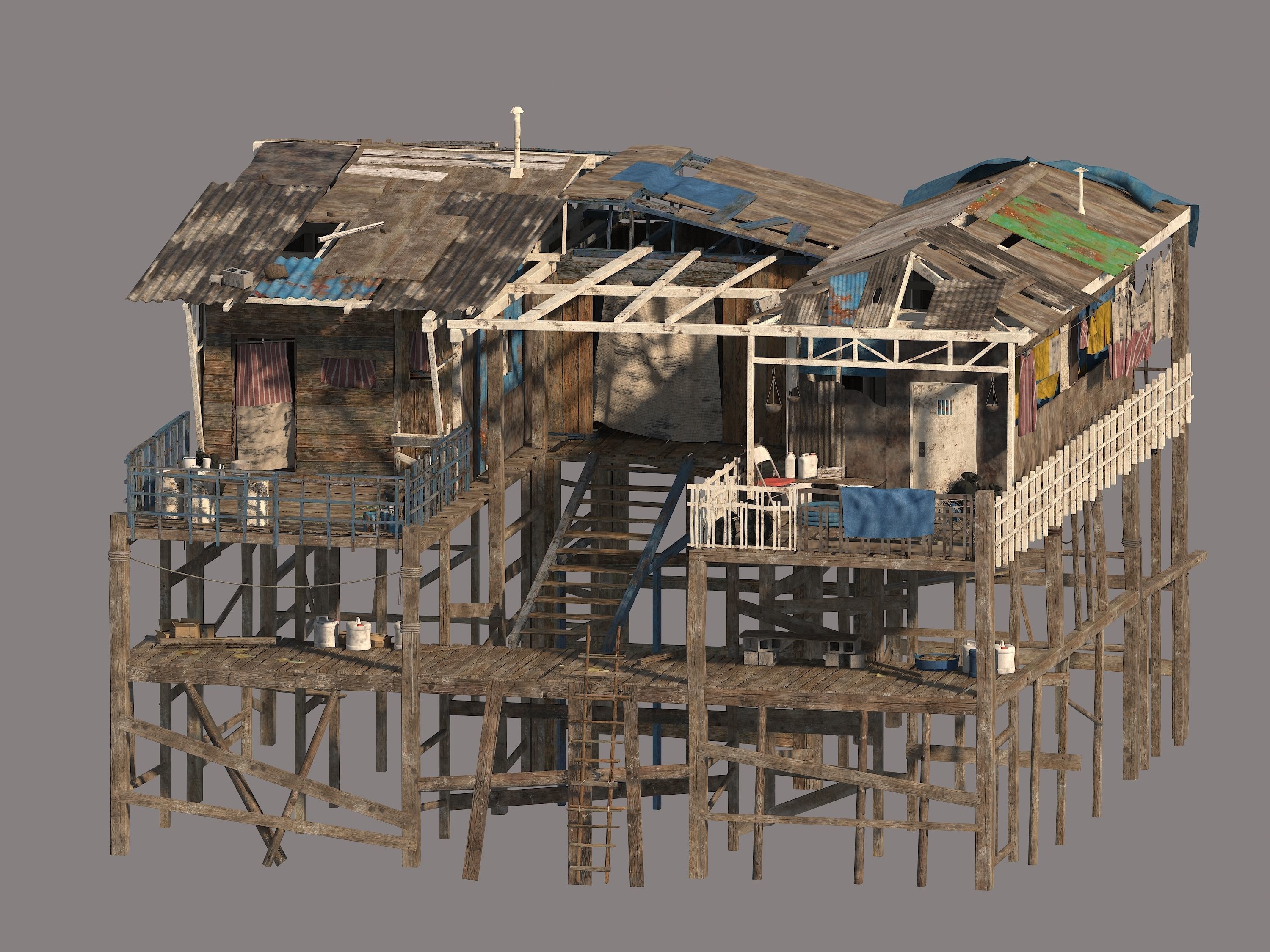 Shanty town 3D model | CGTrader