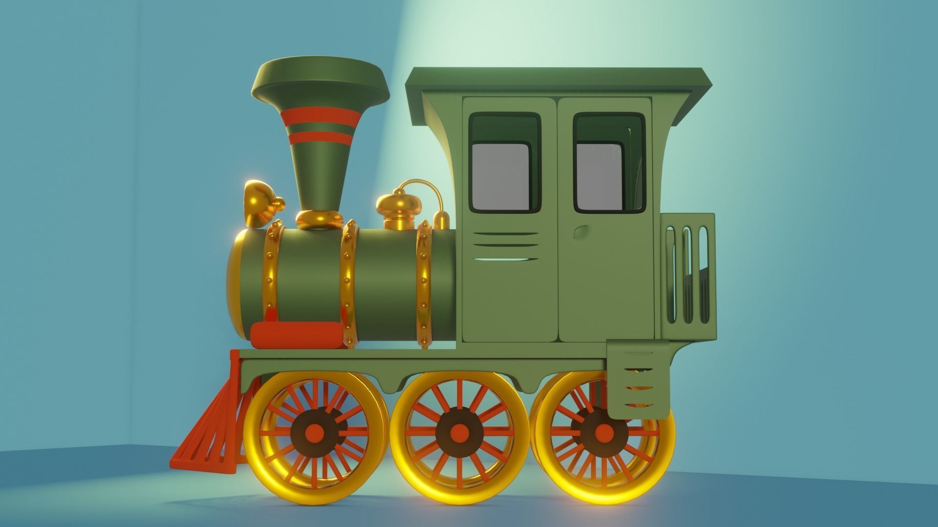 cartoon Stylized Toy Train 3D model | CGTrader