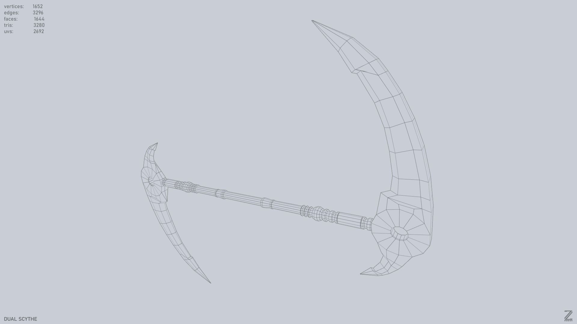 3D model Dual scythe VR / AR / low-poly | CGTrader