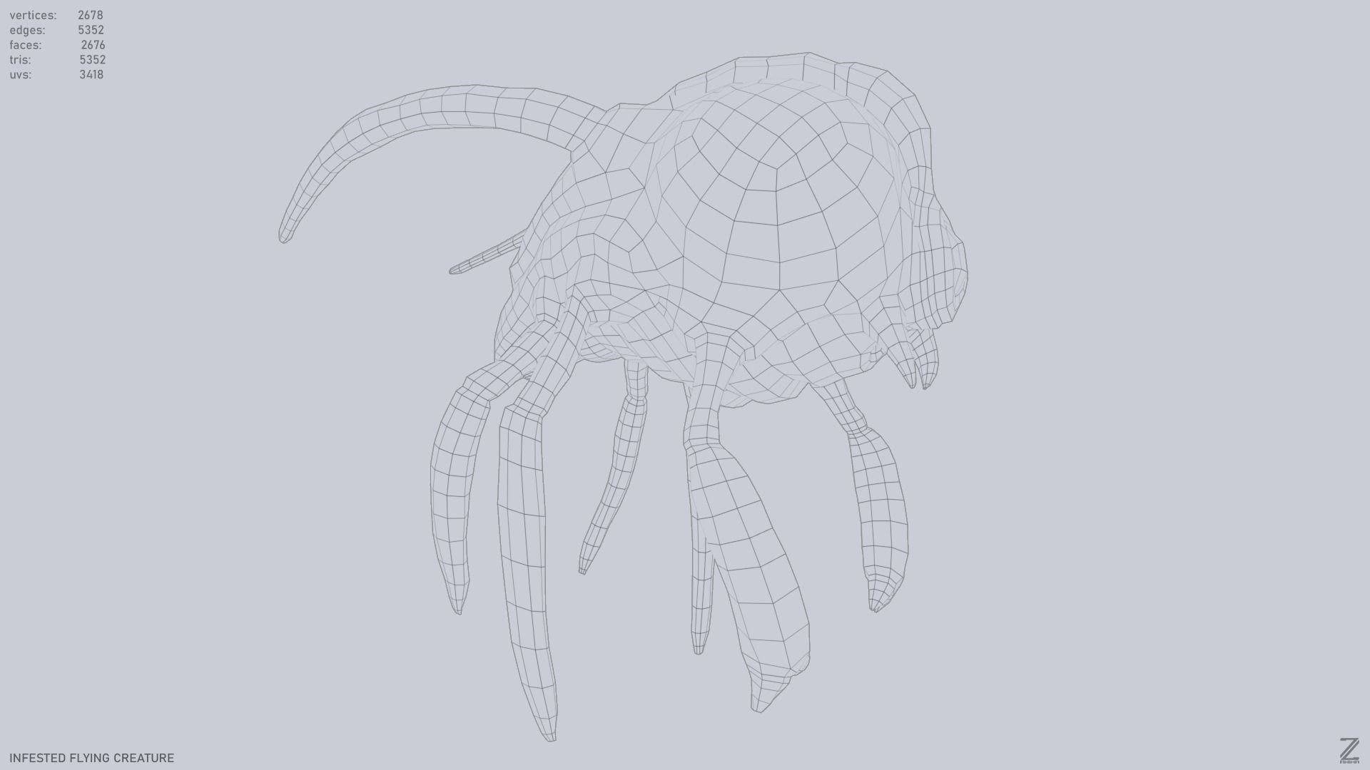 3D model Infested flying creature VR / AR / low-poly | CGTrader