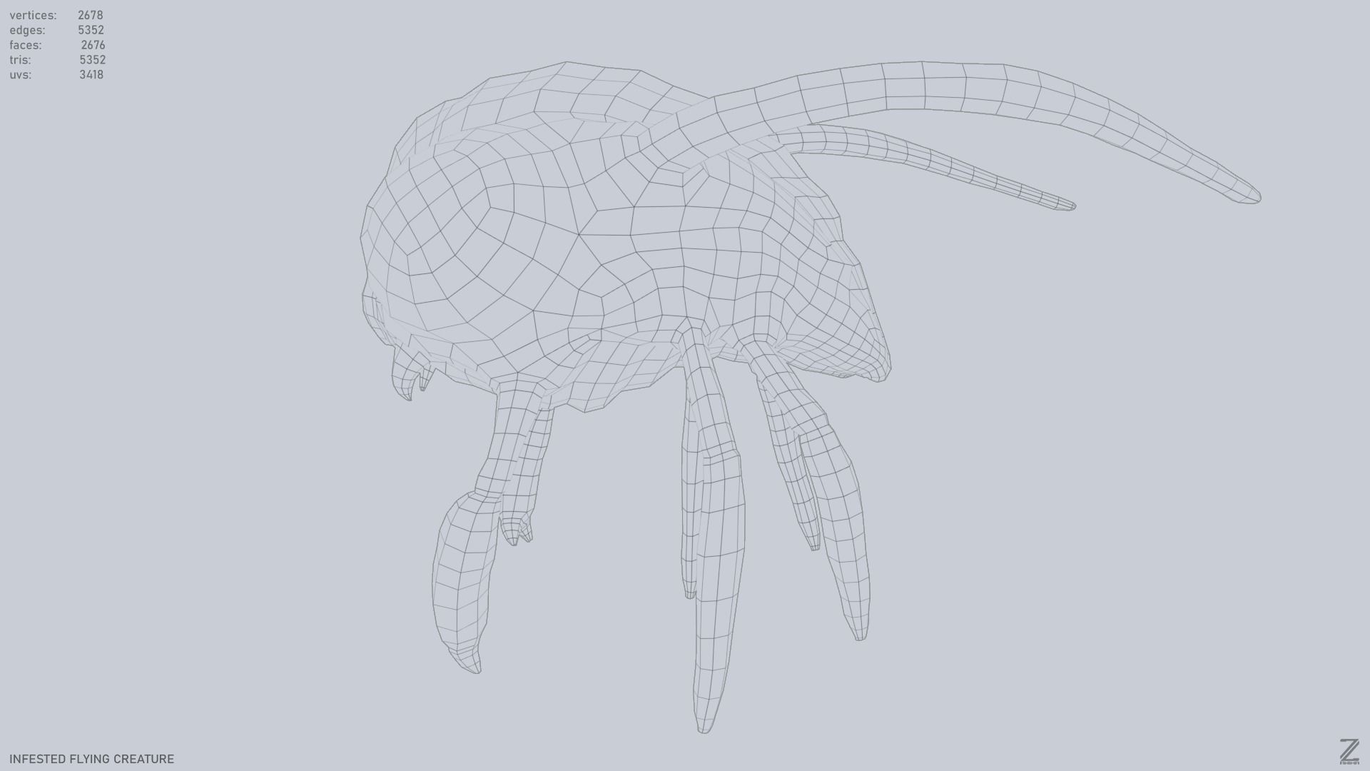 3D model Infested flying creature VR / AR / low-poly | CGTrader