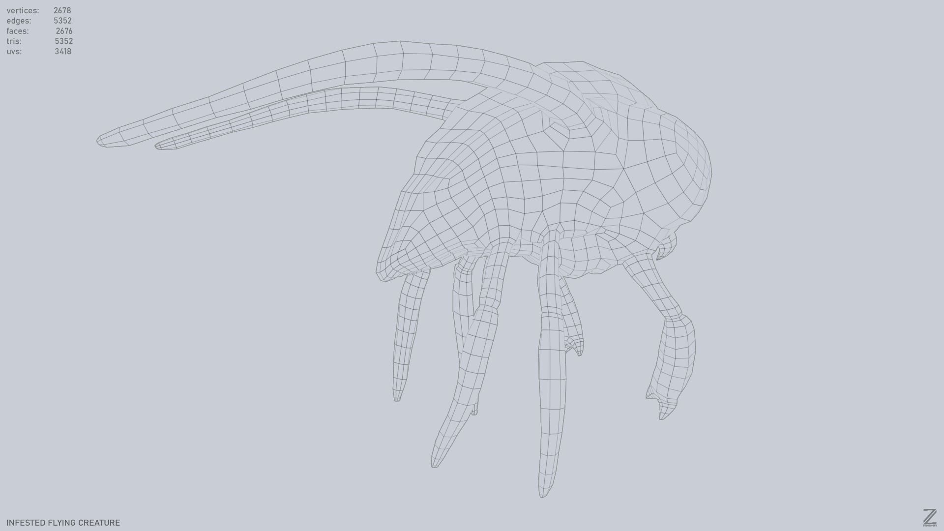 3D model Infested flying creature VR / AR / low-poly | CGTrader